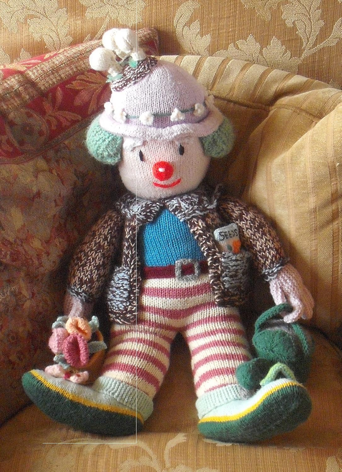BERTIE BLOOMER CLOWN (KNITTED 23 inch FIGURE) - BASED ON A JEAN ...