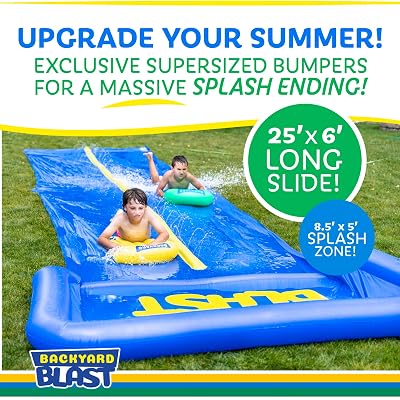 Giant Backyard Waterslide Backyard Blast Giant Waterslide - 30ft Long ...
