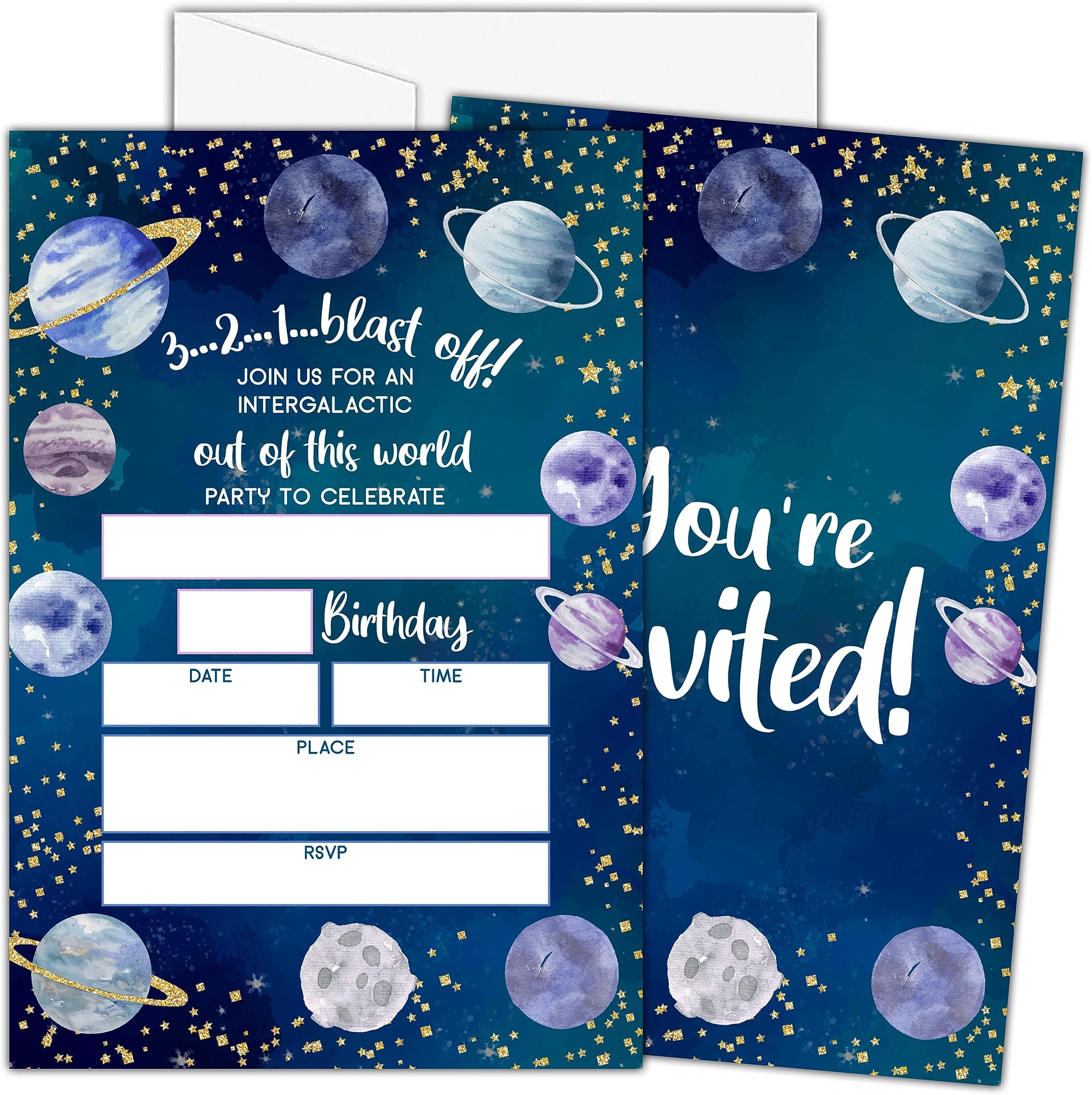 Amazon.com : Outer Space Birthday Invitations for Kids - Out Of This ...