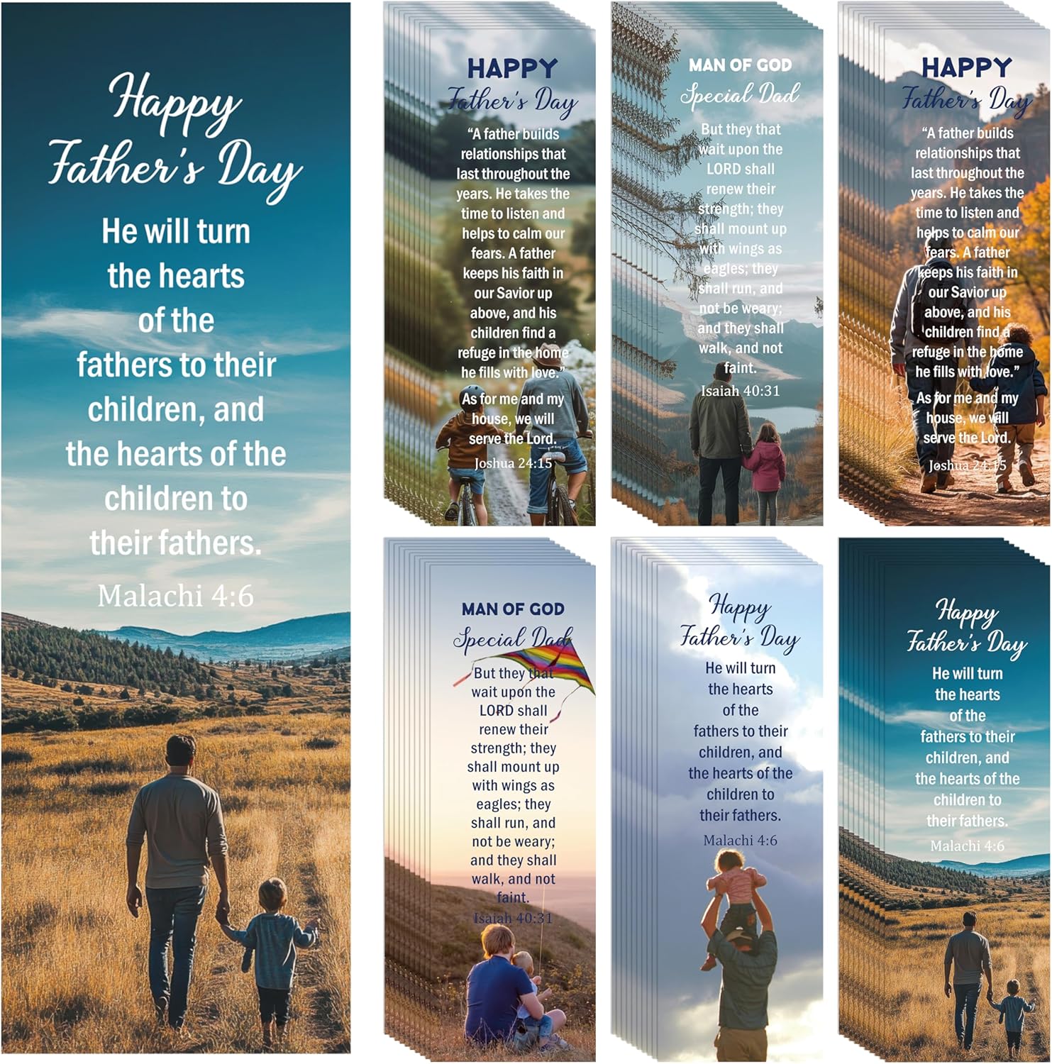 Amazon.com : TICIAGA Father's Strength Christian Bookmarks - 60Pcs ...