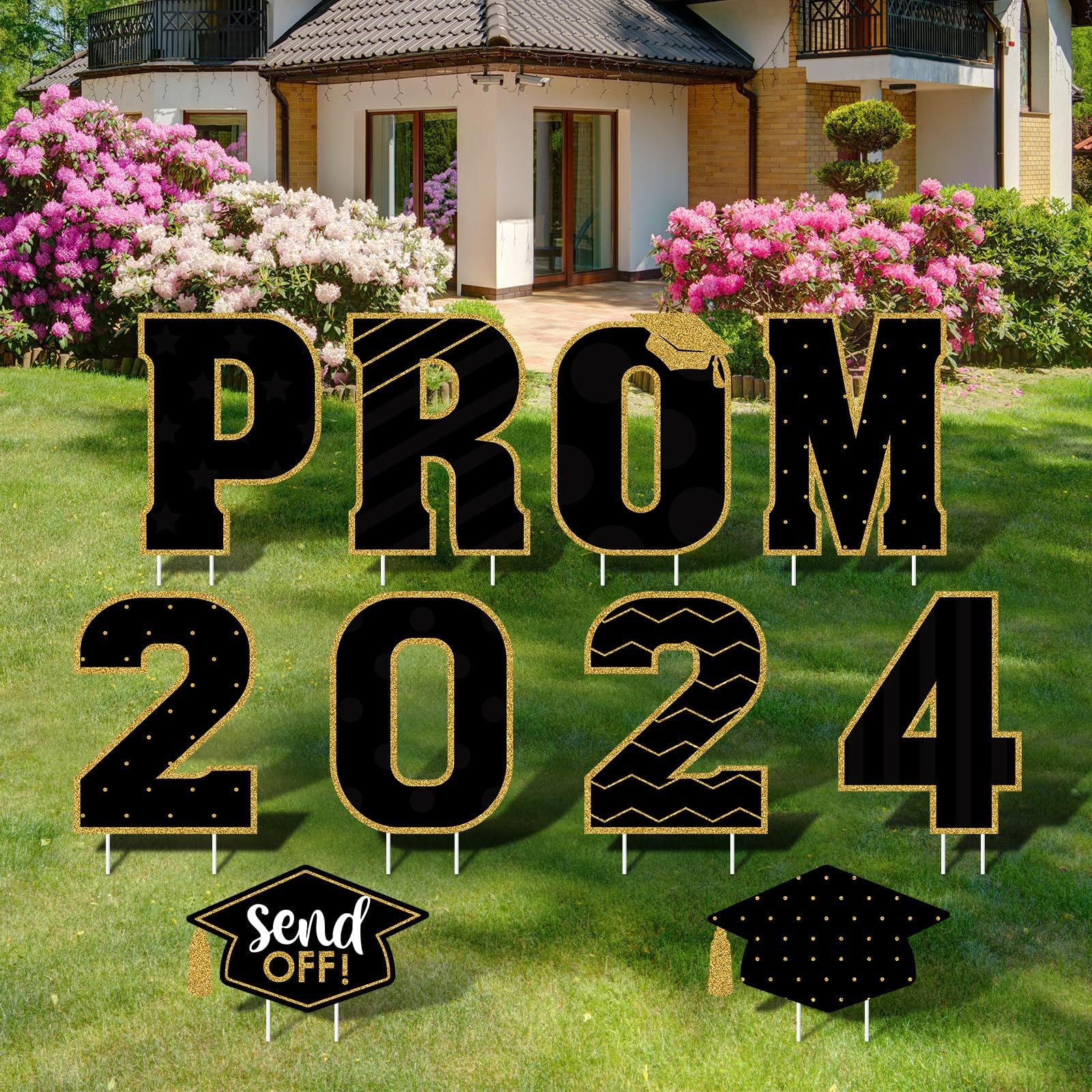 Amazon.com : 2024 Graduation Yard Sign Decorations Red Black Congrats ...