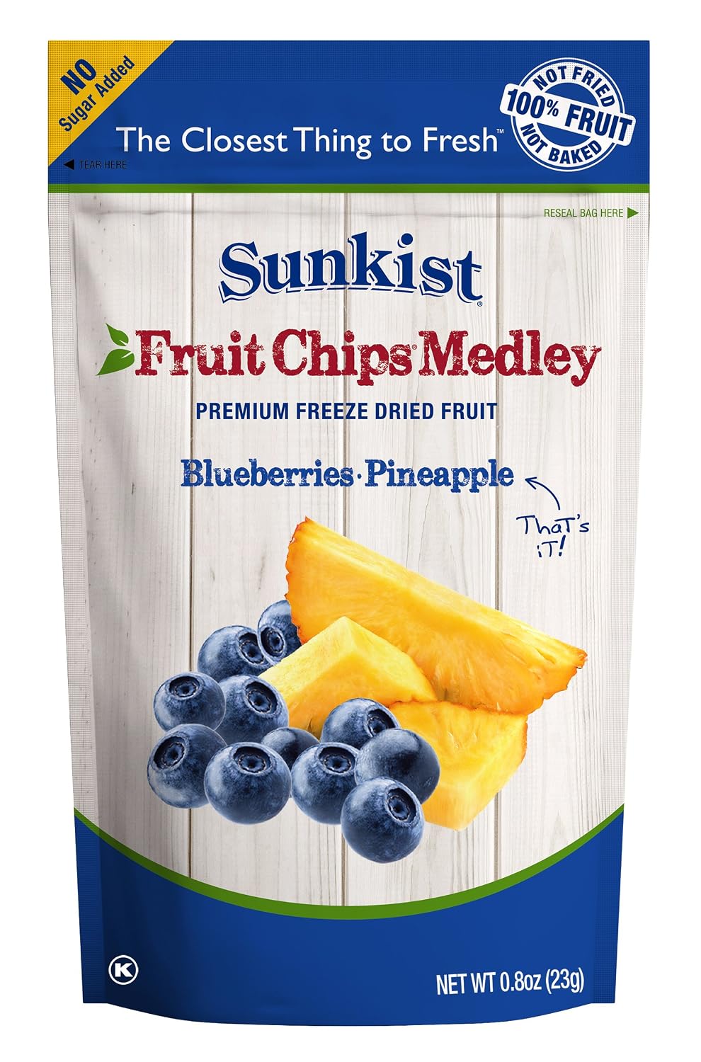 Amazon.com: Sunkist Fruit Chips Medley Blueberries, Pineapple, 0.8 ...