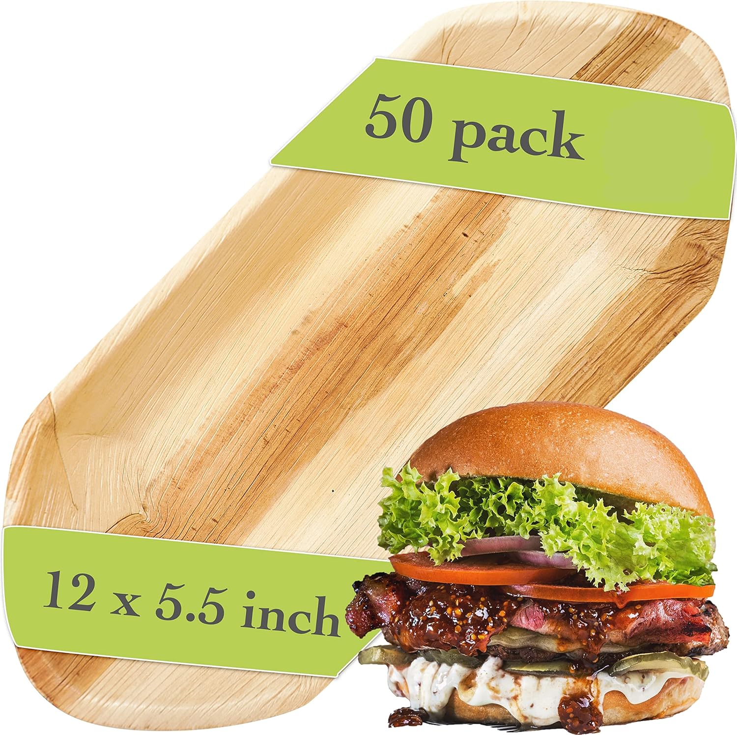 Amazon.com: Naturally Chic Palm Leaf Food Boats – 12 Inch Bamboo Boats ...