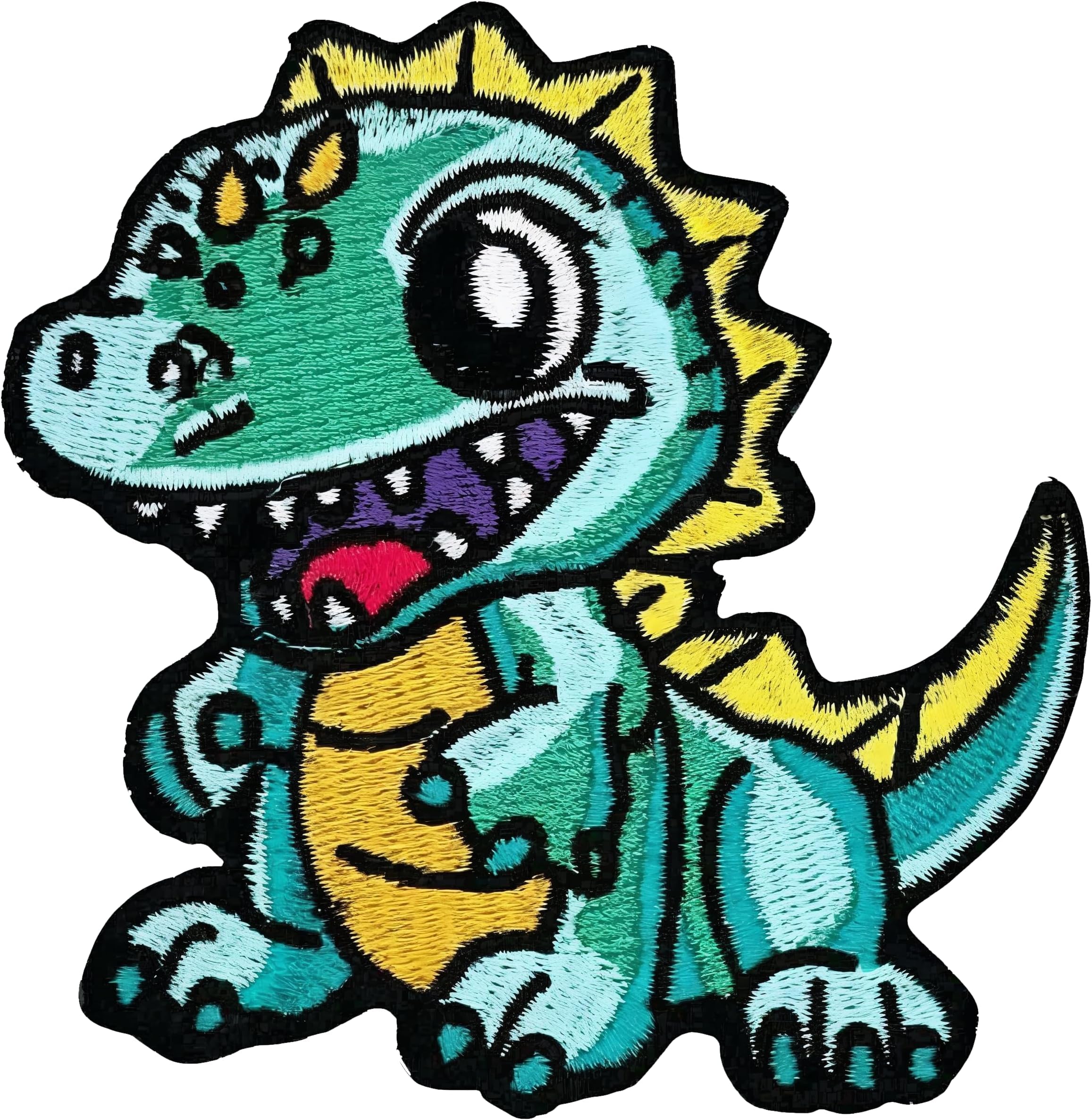 Amazon.com: 3.5" Dinosaur Iron On Patch - Embroidered Dinosaur Appliques Boys Kids Children Baby ...