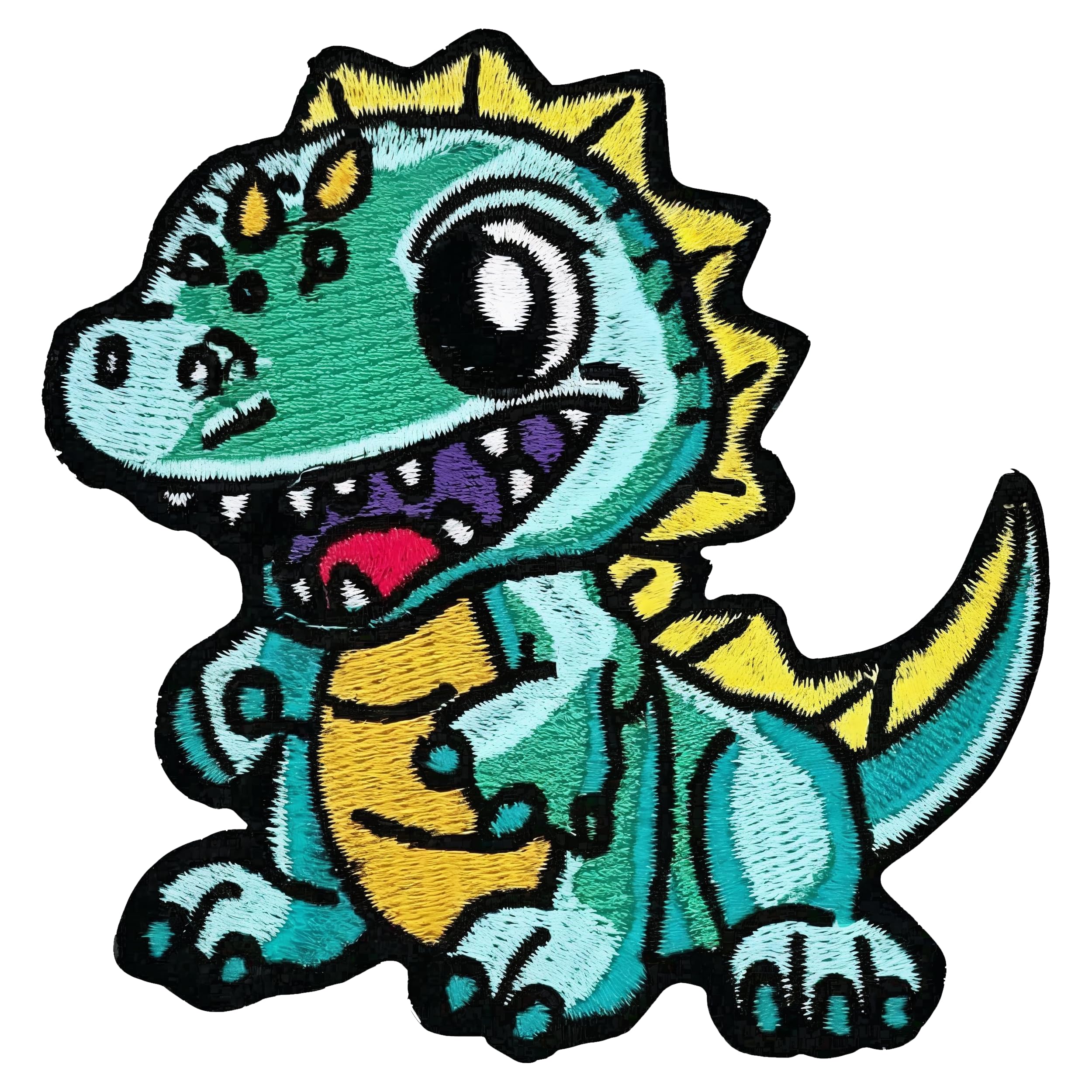 Amazon.com: 3.5" Dinosaur Iron On Patch - Embroidered Dinosaur Appliques Boys Kids Children Baby ...