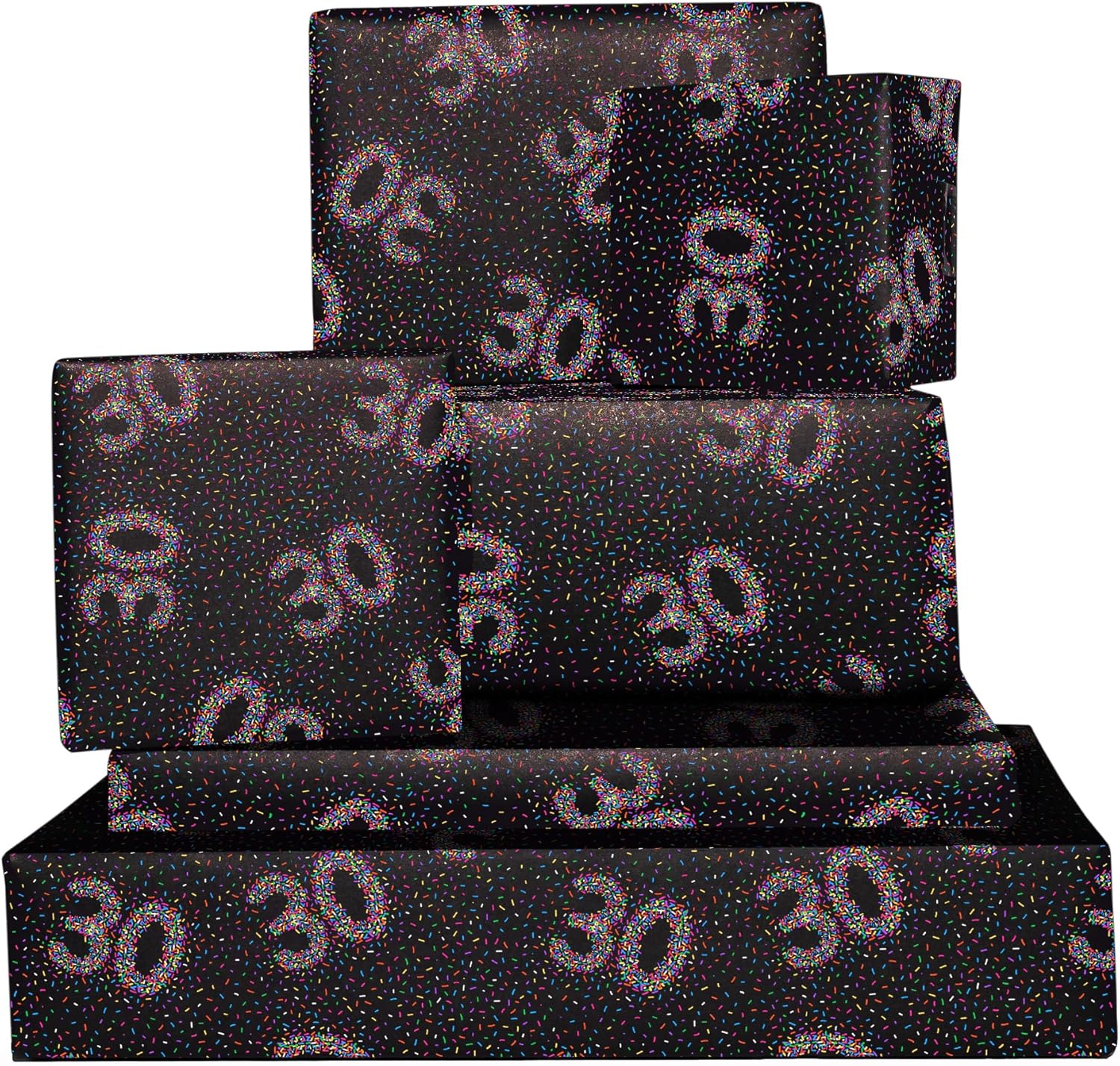 Amazon.com: CENTRAL 23 Black Wrapping Paper - 6 Sheets of Gift Wrap and ...