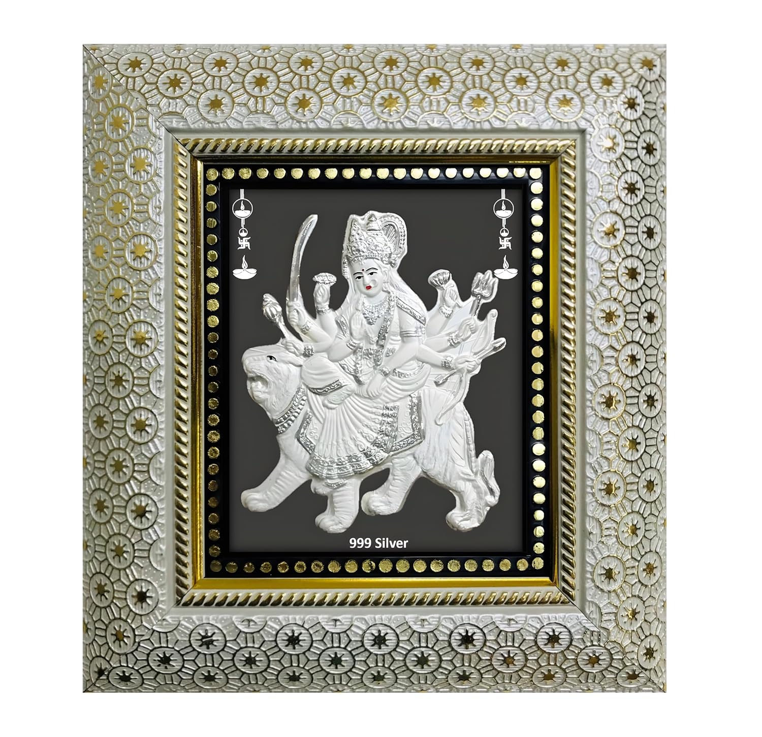 ARTSMINE 999 Pure Silver Ambe Mata Frame | For Pooja Room, Home Decor ...