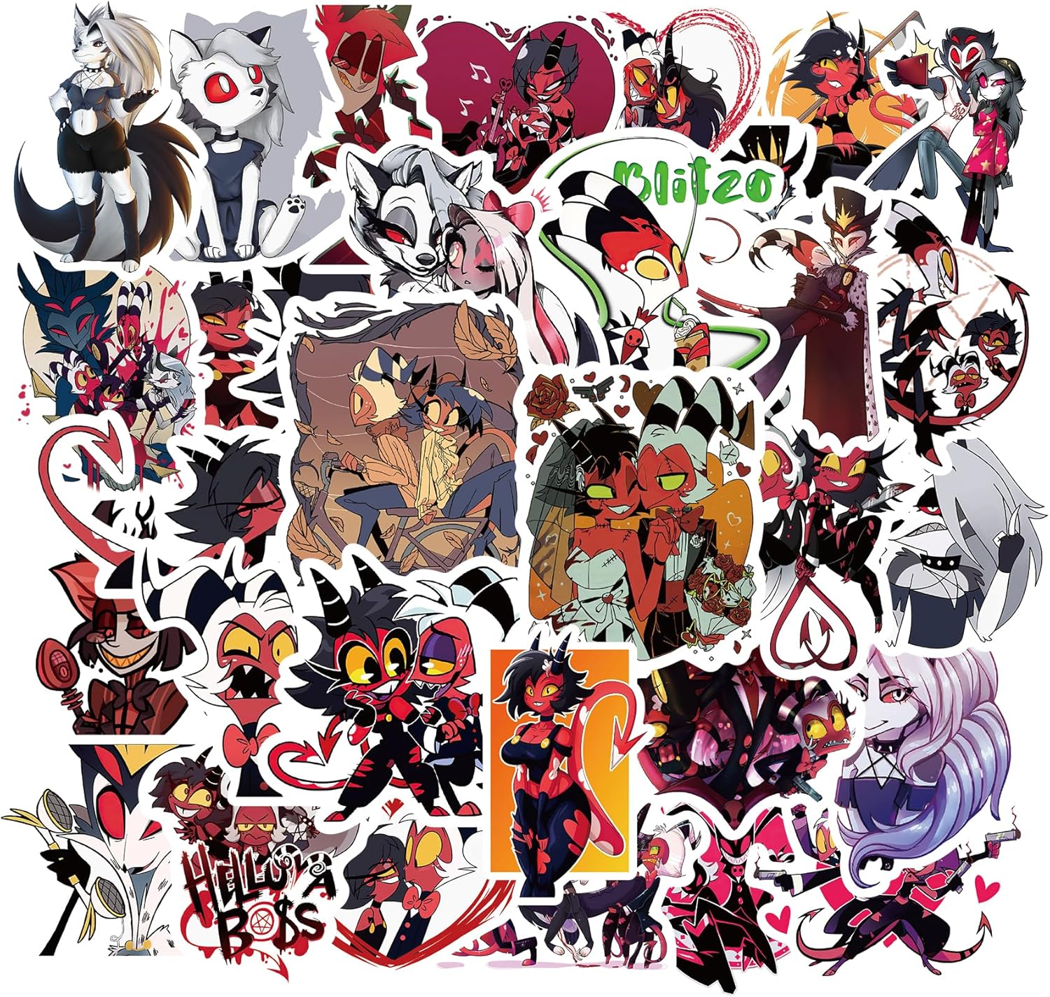 Amazon.com: 100 PCS Hazbin Hotel and Helluva Boss Stickers, Waterproof ...