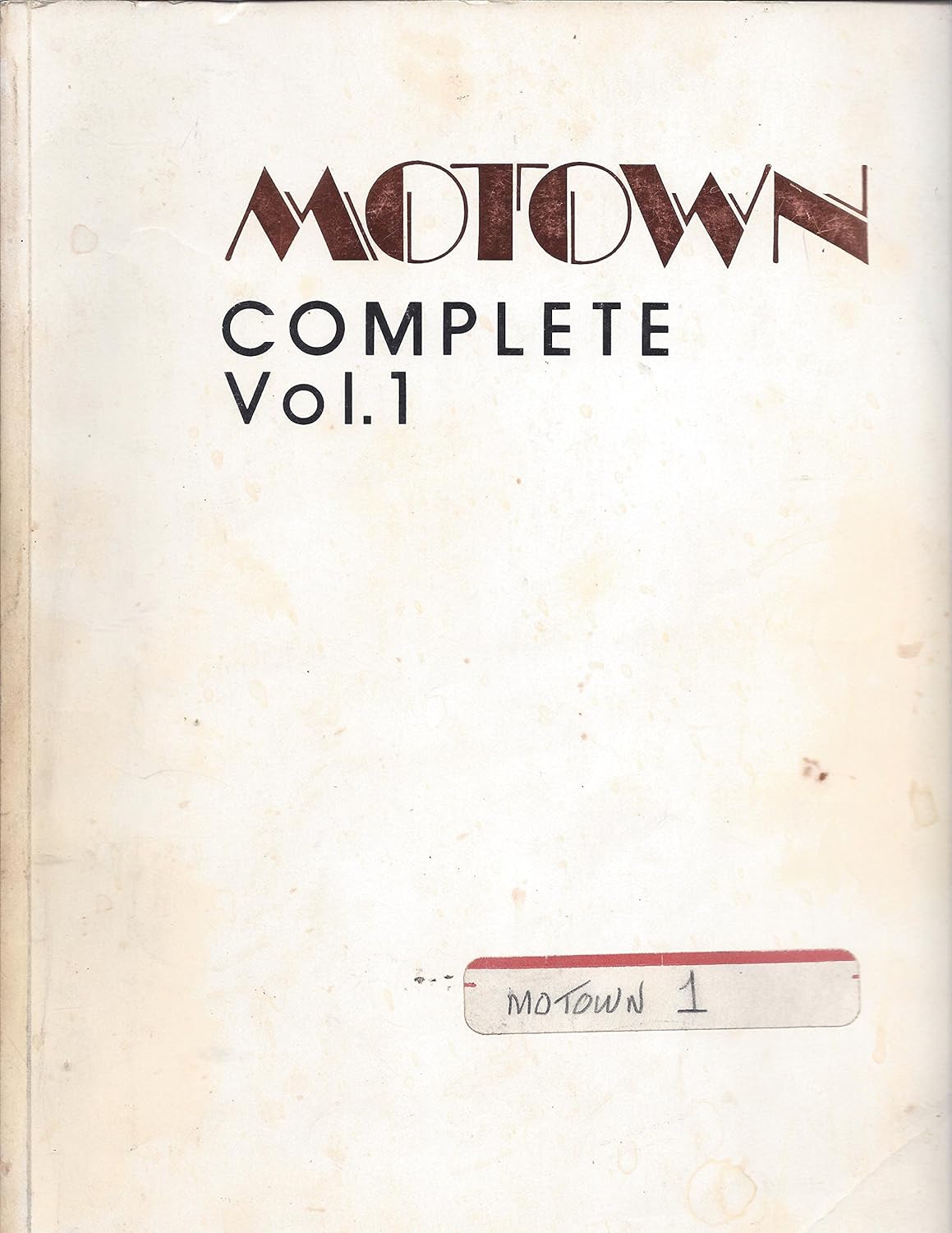 Motown Complete, volume 1: Jobets Music Co.: Amazon.com: Books