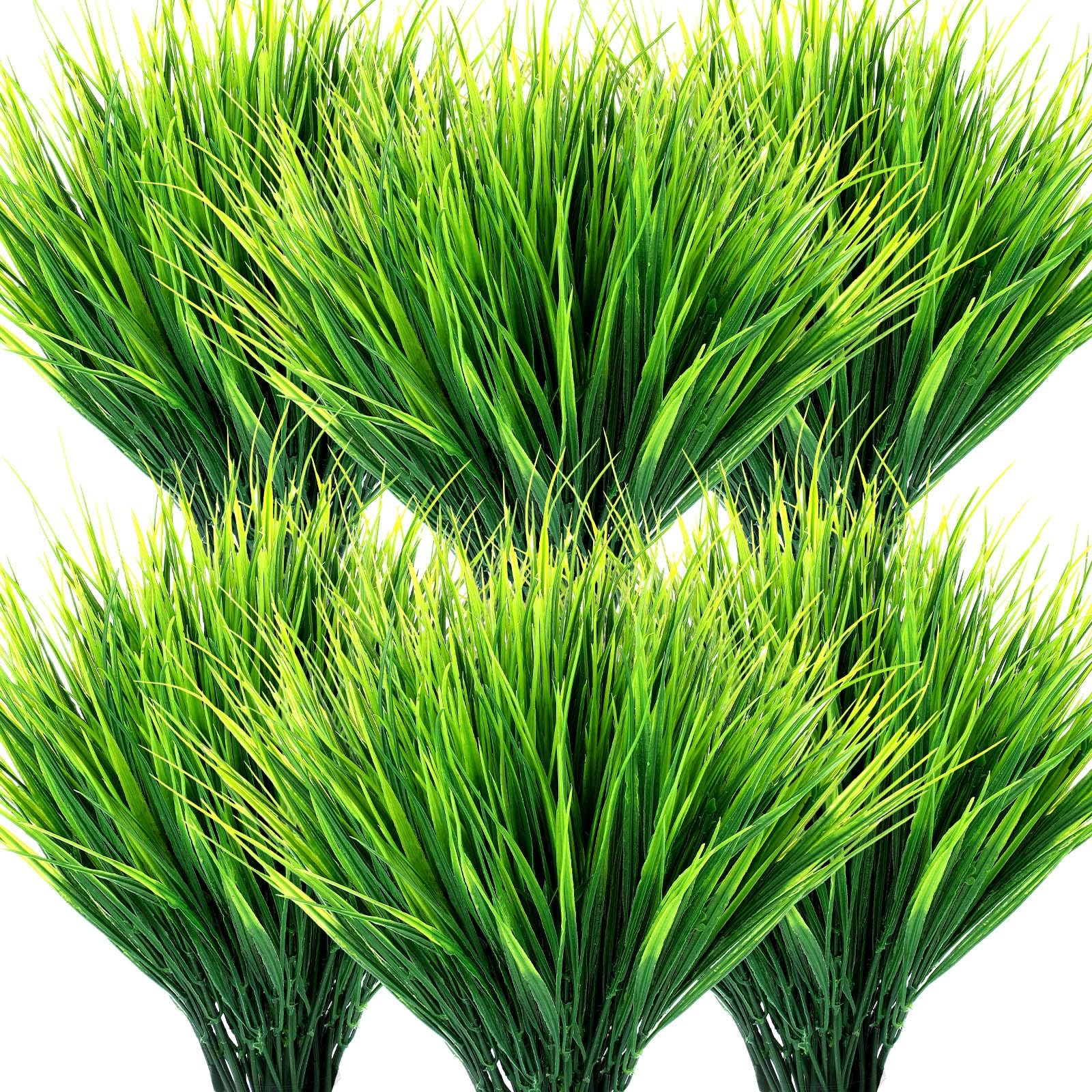 Amazon.com: ZEOSTARO Artificial Grasses 12 Bundles Outdoor UV Resistant ...