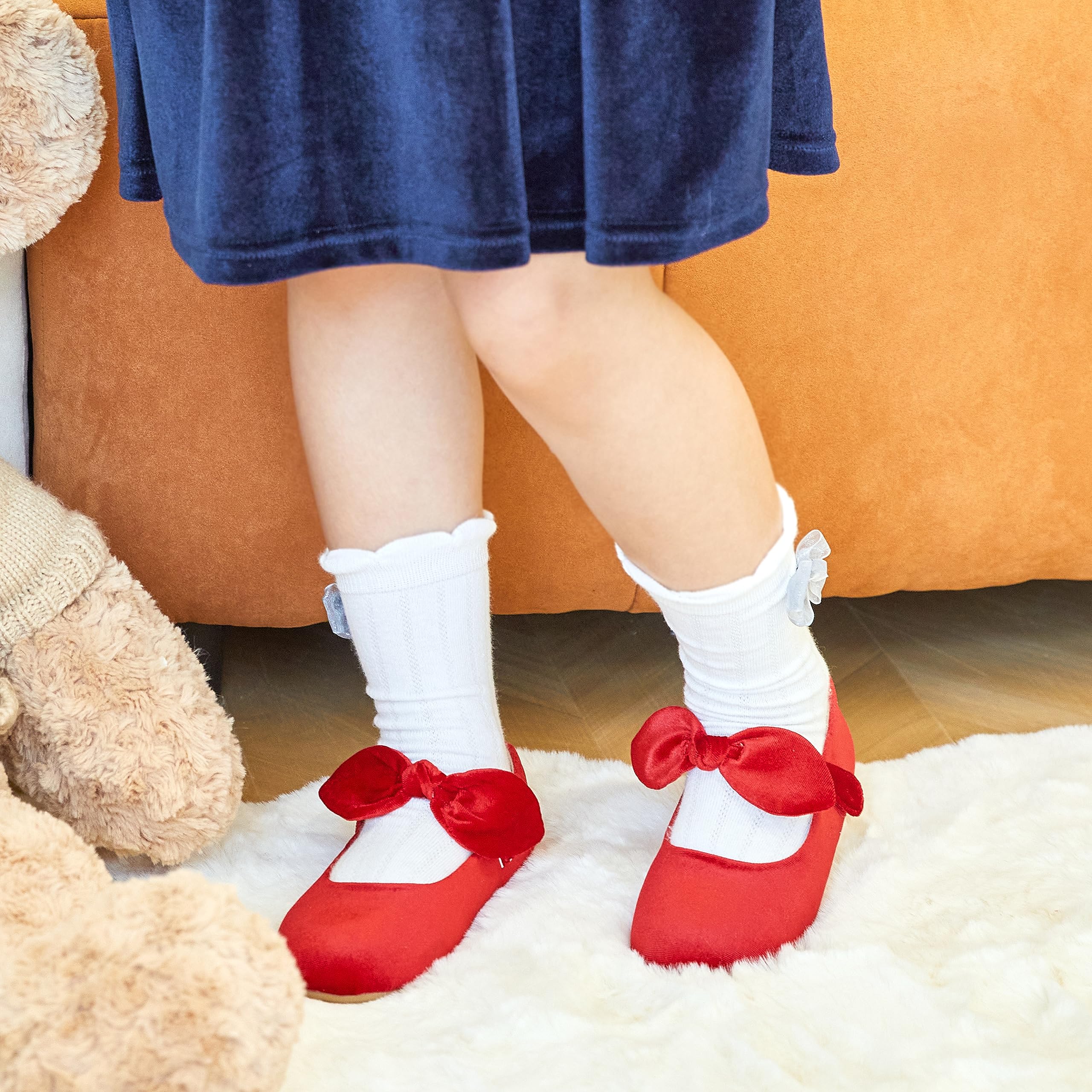 GINFIVE Toddler Girls Dress Shoes Mary Janes Ballerina Flats for Girls ...