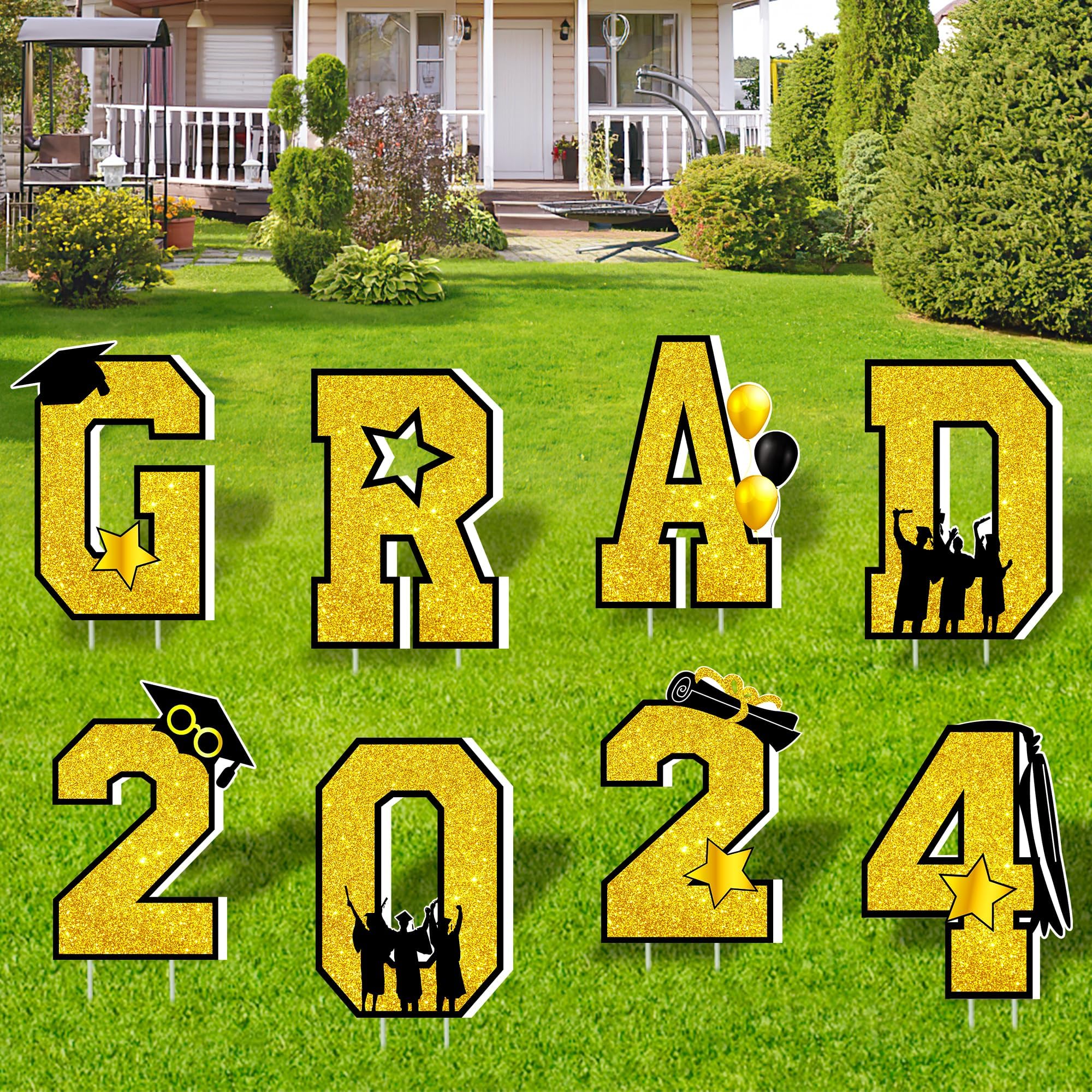 Amazon.com : 2024 Graduation Yard Sign Decoration Congrats Grad Lawn ...