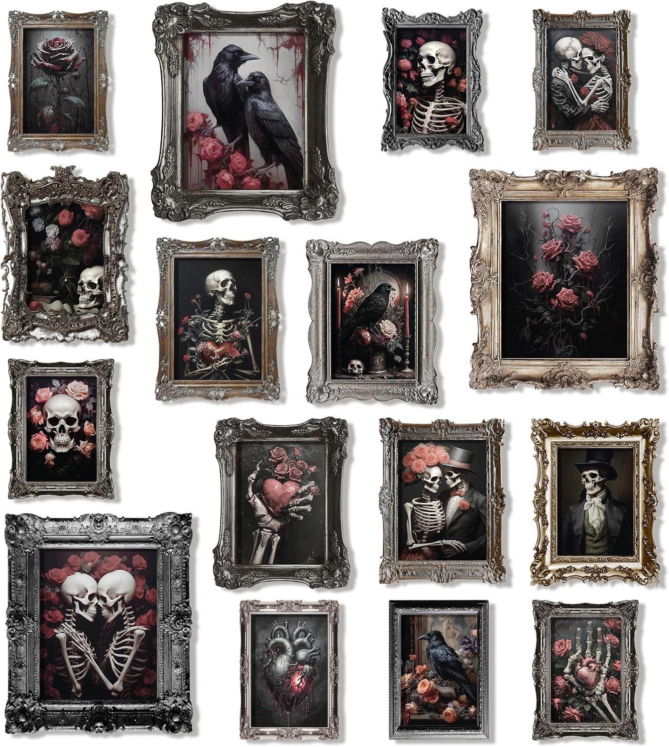 Amazon.com: 97 Decor 16 Pcs Floral Gothic Decor for Home - Pink Skull ...