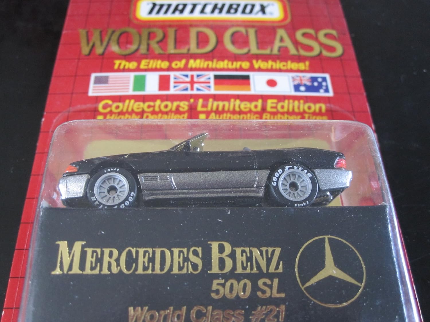 Amazon.com: Mercedes Benz 500sl (Black) Matchbox World Class Red Card ...