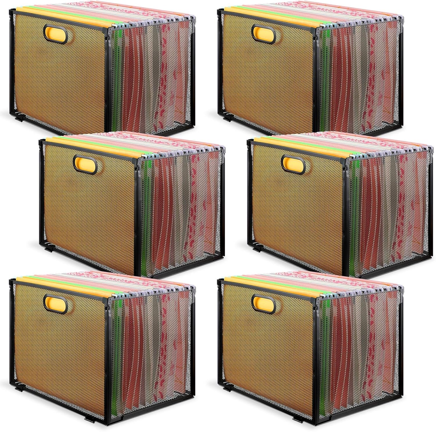 Amazon.com : Therwen Metal Hanging File Folder Organizer Desktop File ...