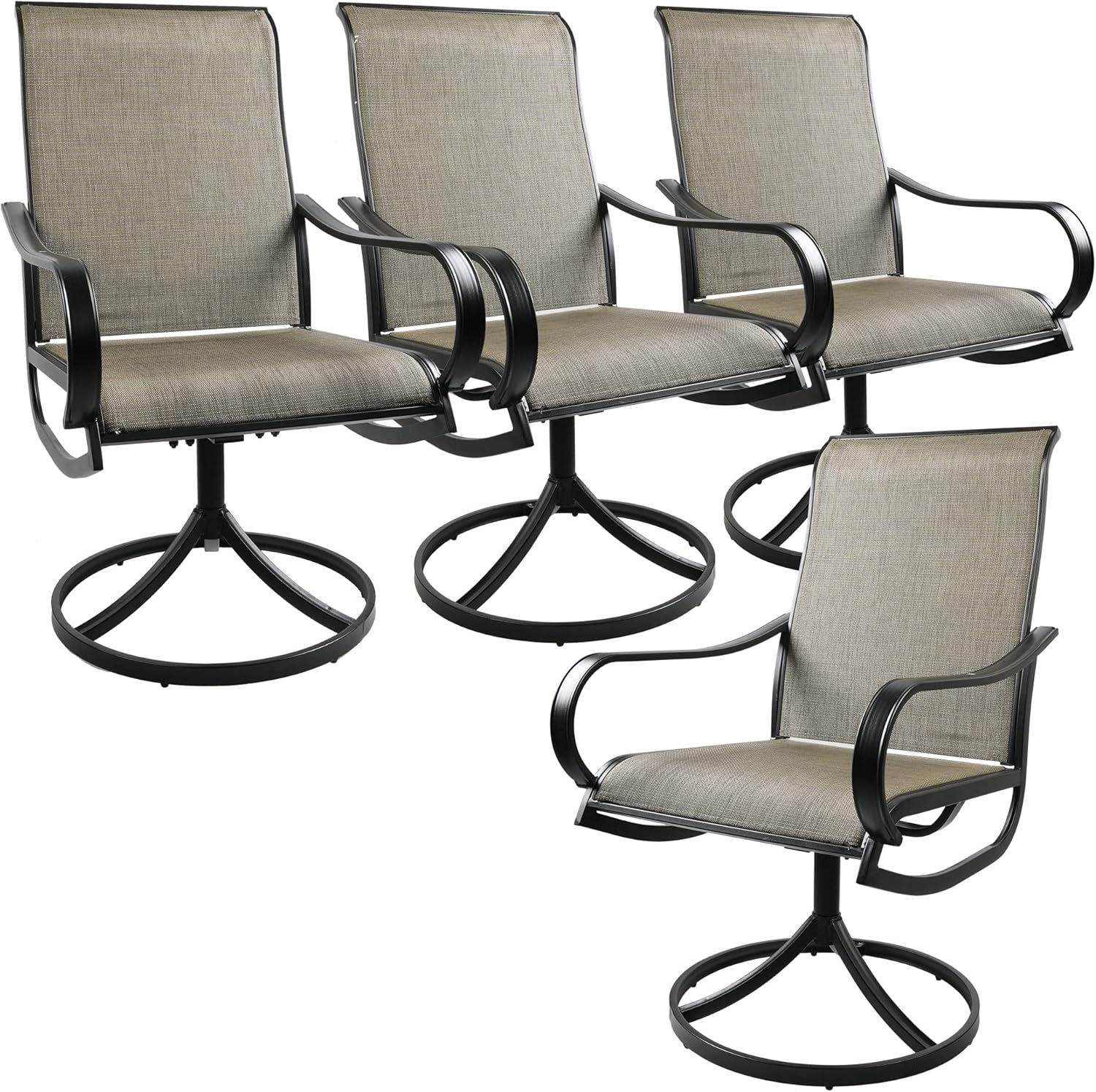 Amazon.com: TRY & DO Patio Swivel Chairs Set of 4, High Back Outdoor ...