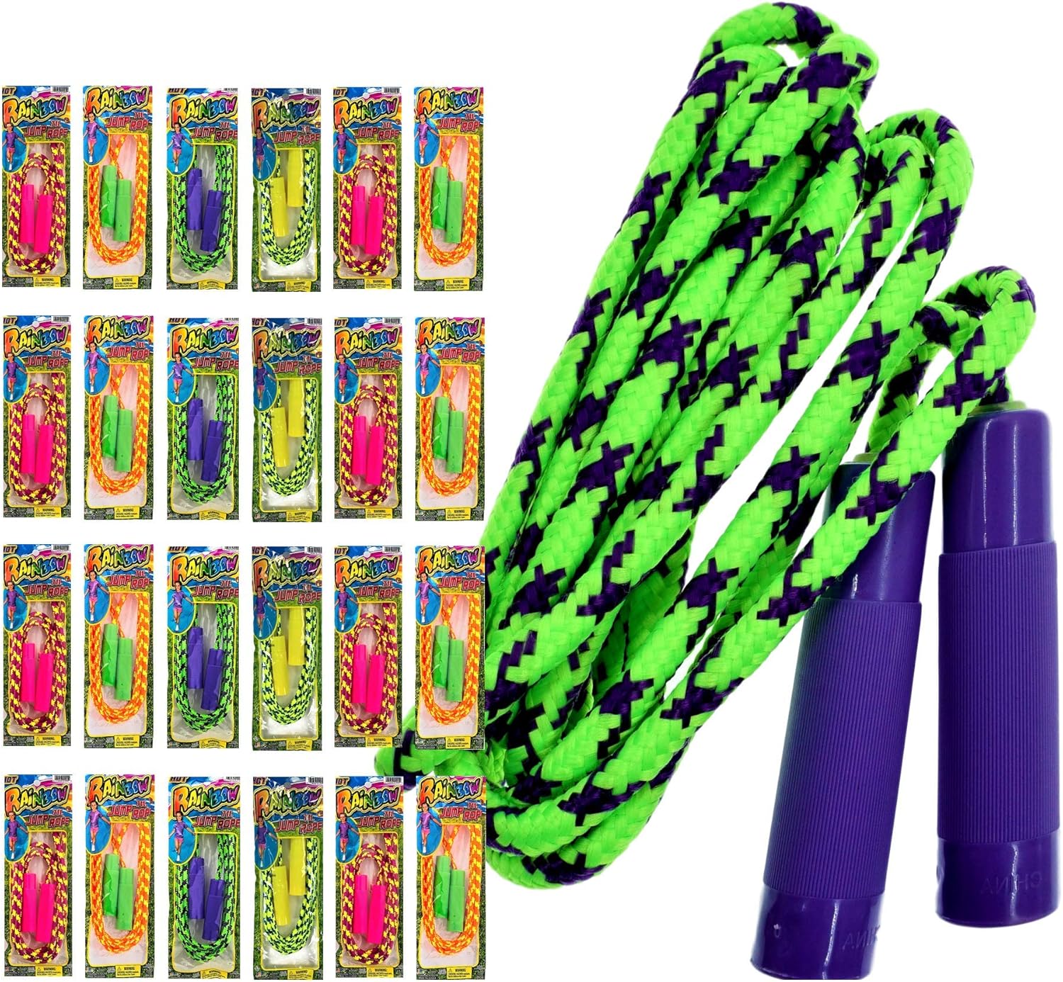 Amazon.com: Kids Jump Rope 7ft (Pack of 24 Jump Ropes in Bulk) by JA-RU ...
