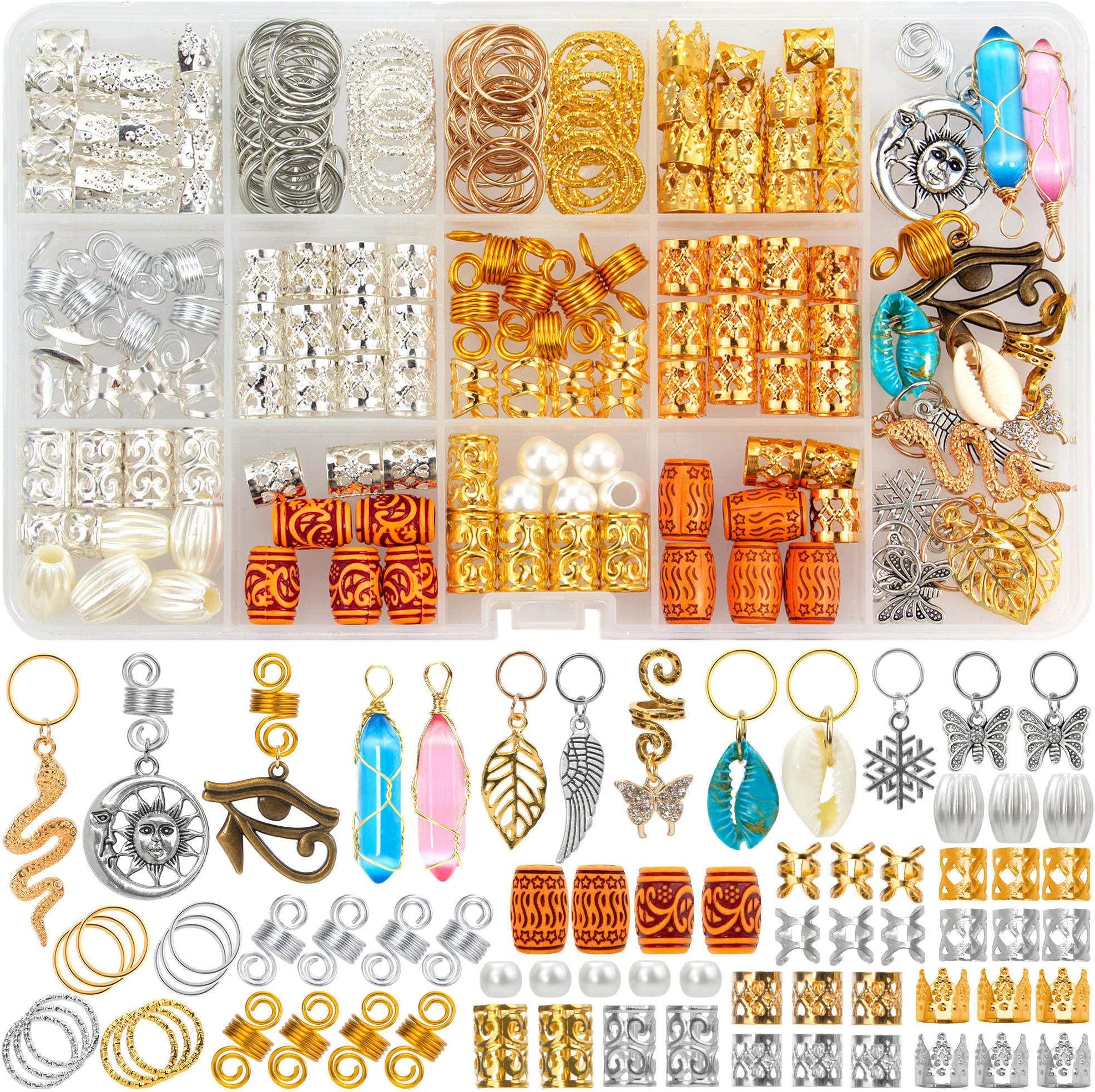 Amazon.com : Hair Beads Jewelry, 200 PCS Hair Jewelry for Braids and ...