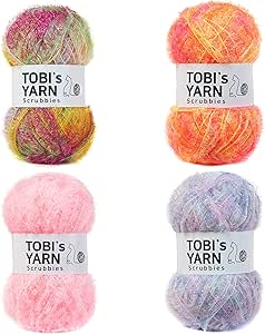 Amazon.com: TOBI'S YARN Scrubby Yarn Bundle - Big 80g (2.82 oz) per ...