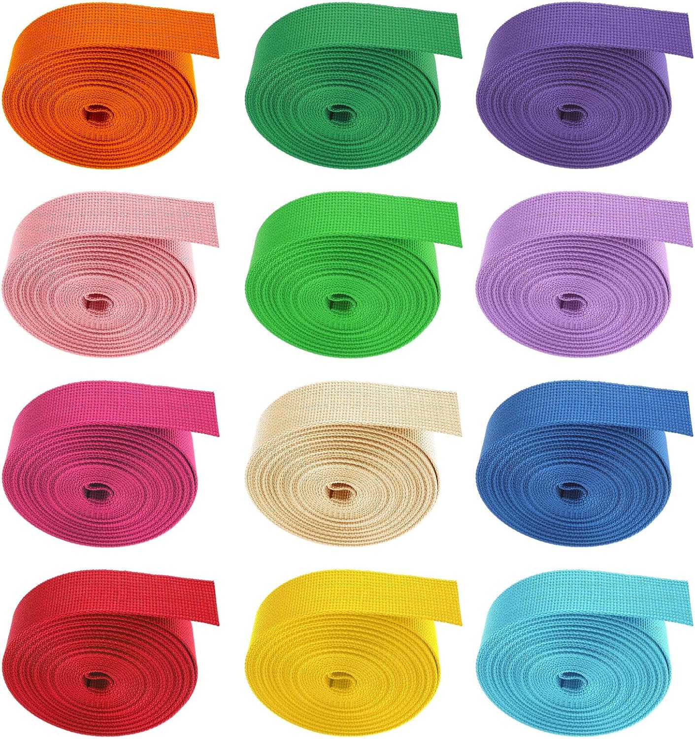 Amazon.com: Ubamdom 12 Rolls of Webbing Straps for Bags, 12 Colors of ...