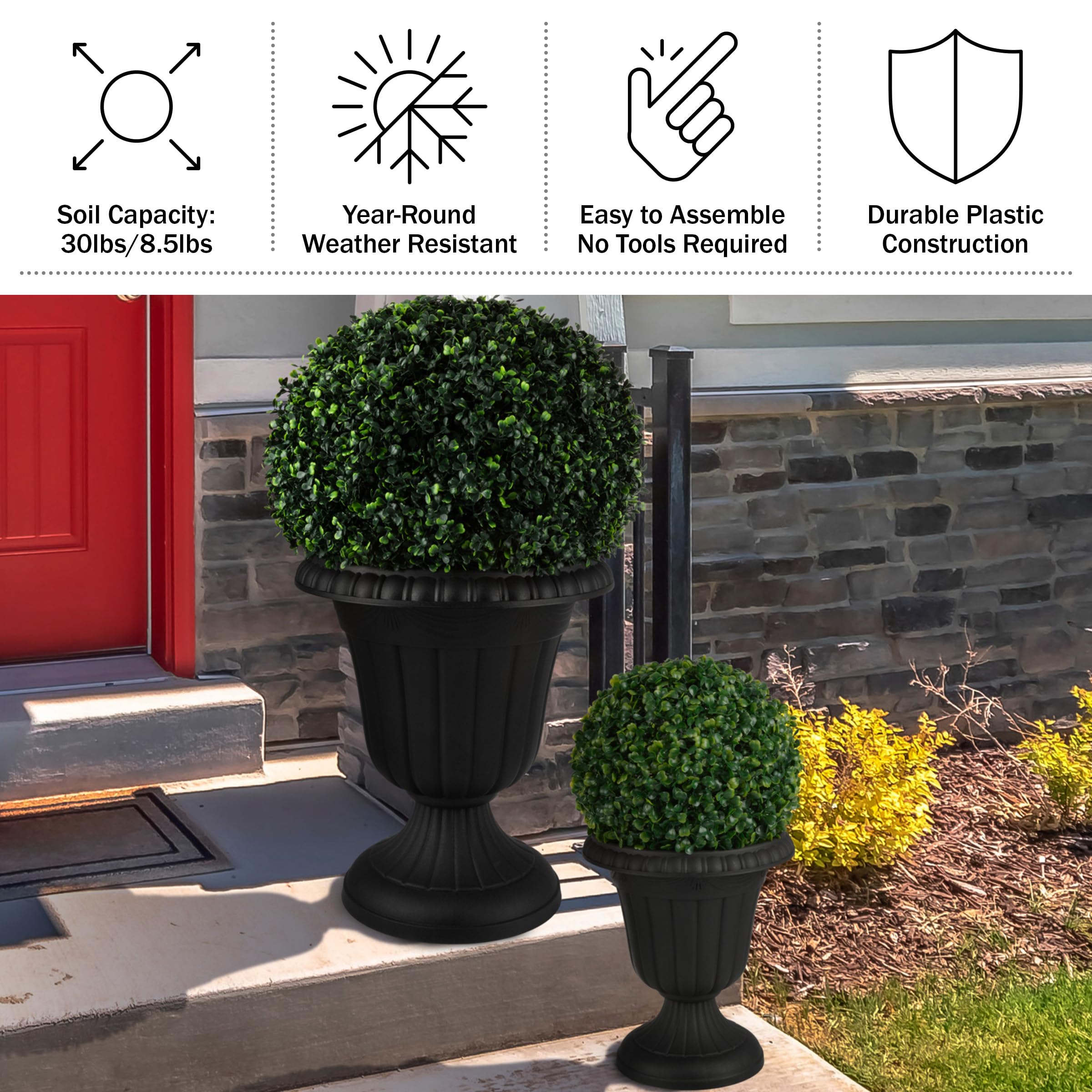 Outdoor Planter Urns Black Cast Iron Bronze Urn | Black Country