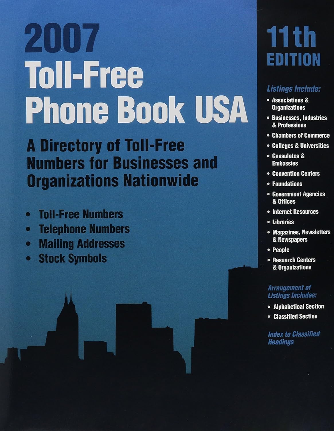 Amazon.com: Toll-free Phone Book USA 2007: A Directory of Toll-free ...