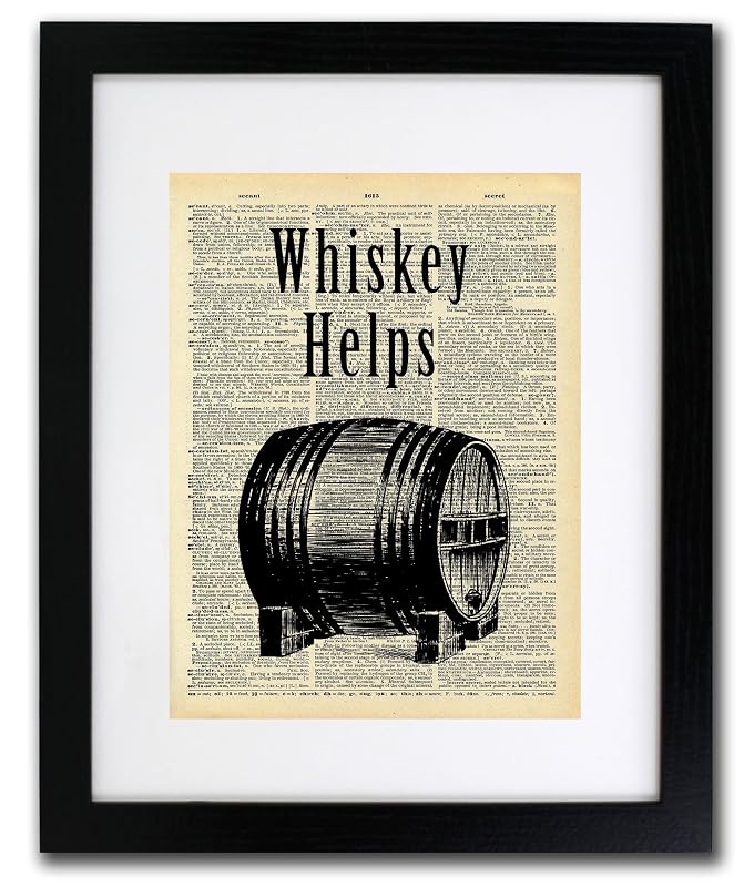 Amazon.com: Whiskey Helps Quote Dictionary Art Print - Vintage ...