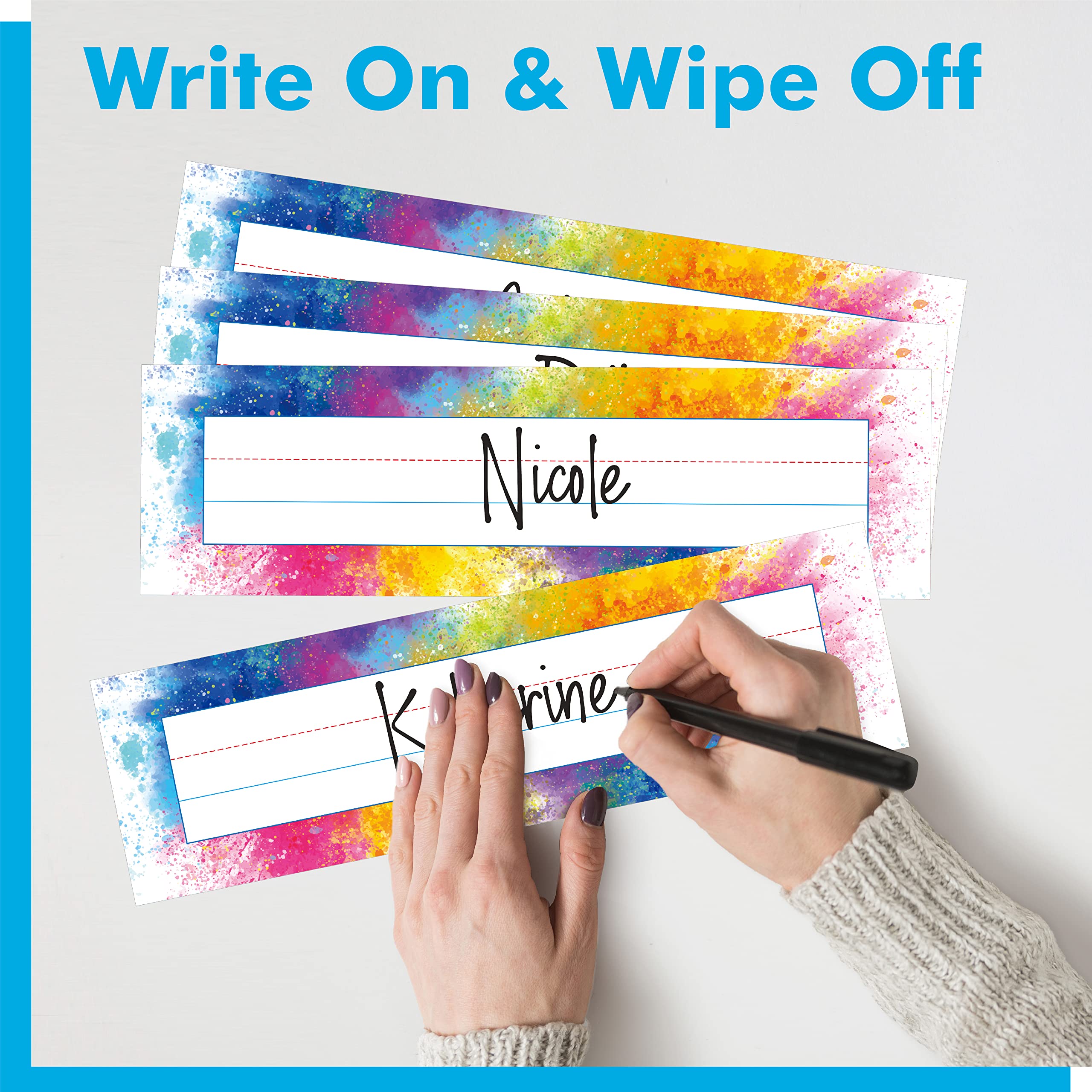 Snapklik.com : 40PCS Desk Nameplates, Double Sided PET Film Desk Name ...