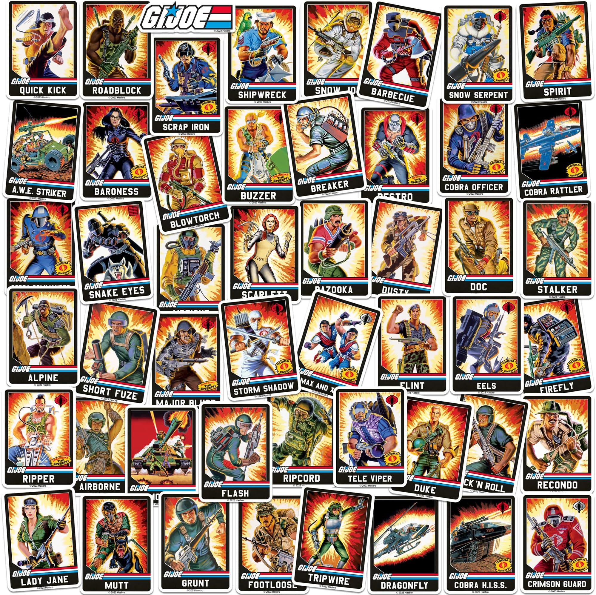 Amazon.com: G.I. Joe Retro Card 50ct Vinyl Large Deluxe Stickers ...
