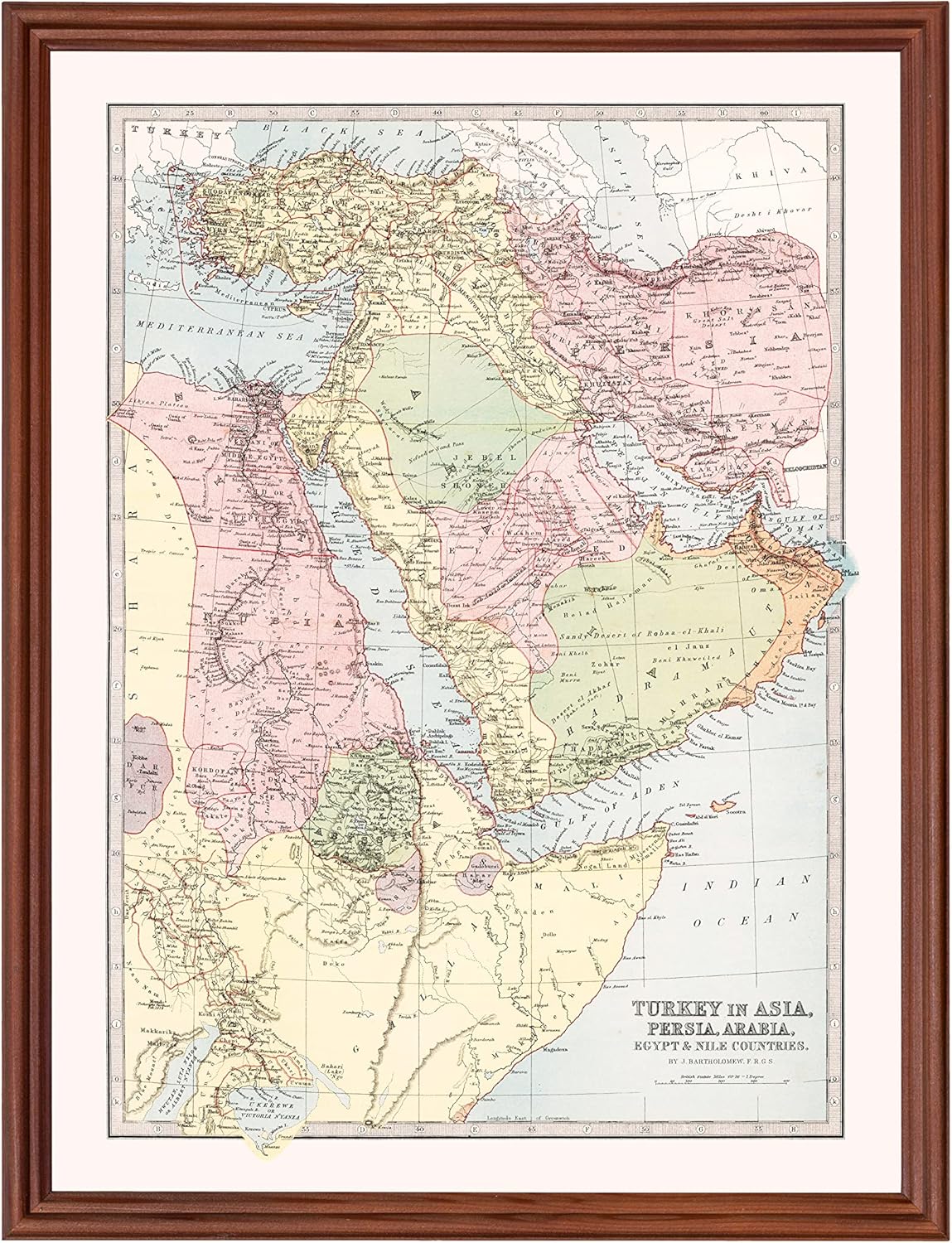 Amazon.com - Turkey, Persia, Arabia & Egypt Map 1871 - Museum Quality ...