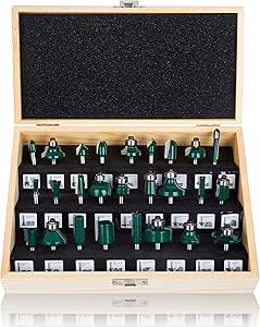 PEALIFE 26 Bits Router Bit Set 1/4 Inch Shank, Door Cabinet Drawer ...