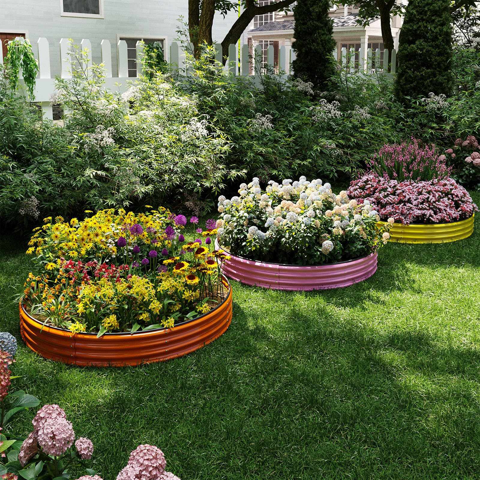 Circle Vegetable Garden Beds Round 4x4x1ft Galvanized Raised Garden