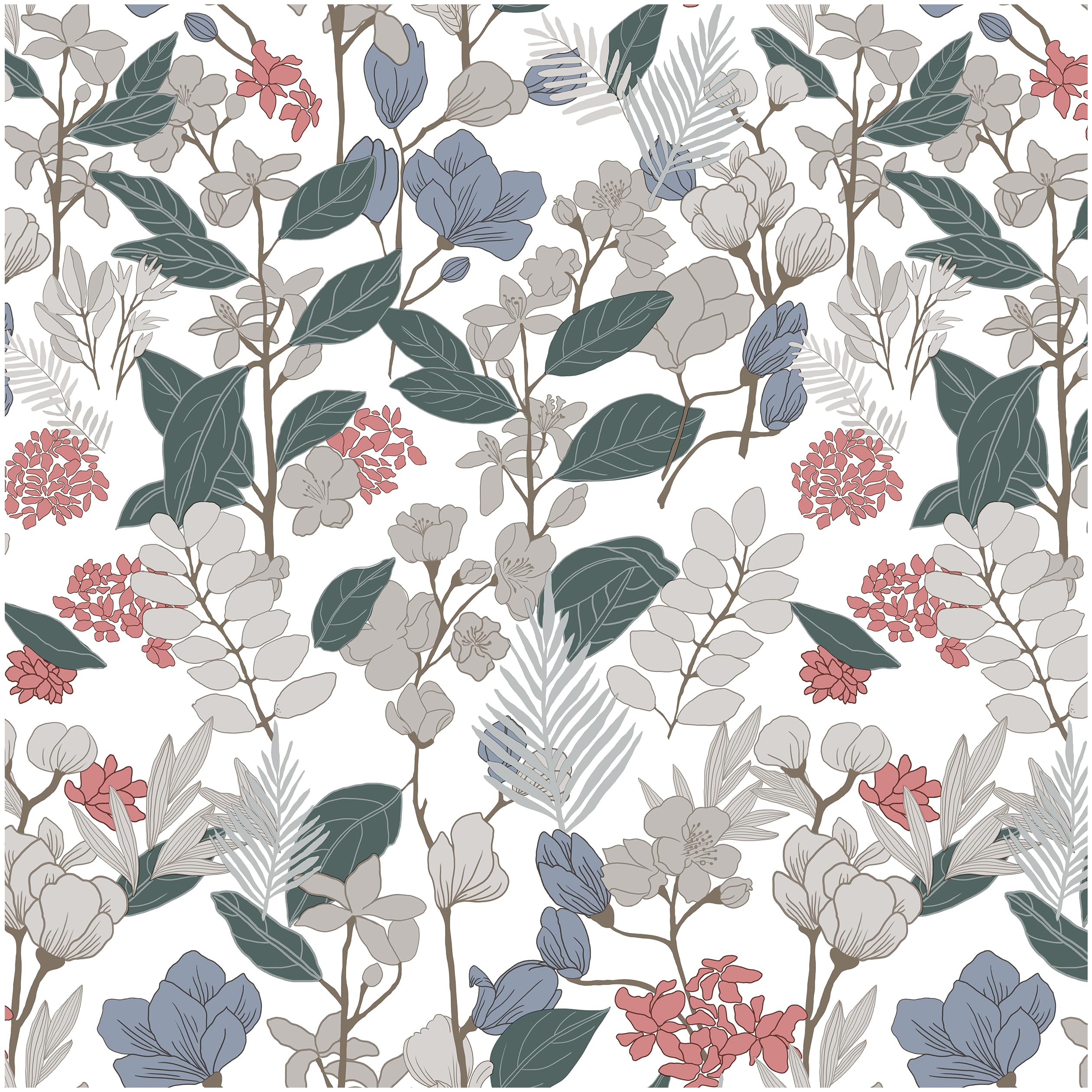 OSECAGE Floral Wallpaper Peel and Stick Wallpaper 17.3" X78.8 ...