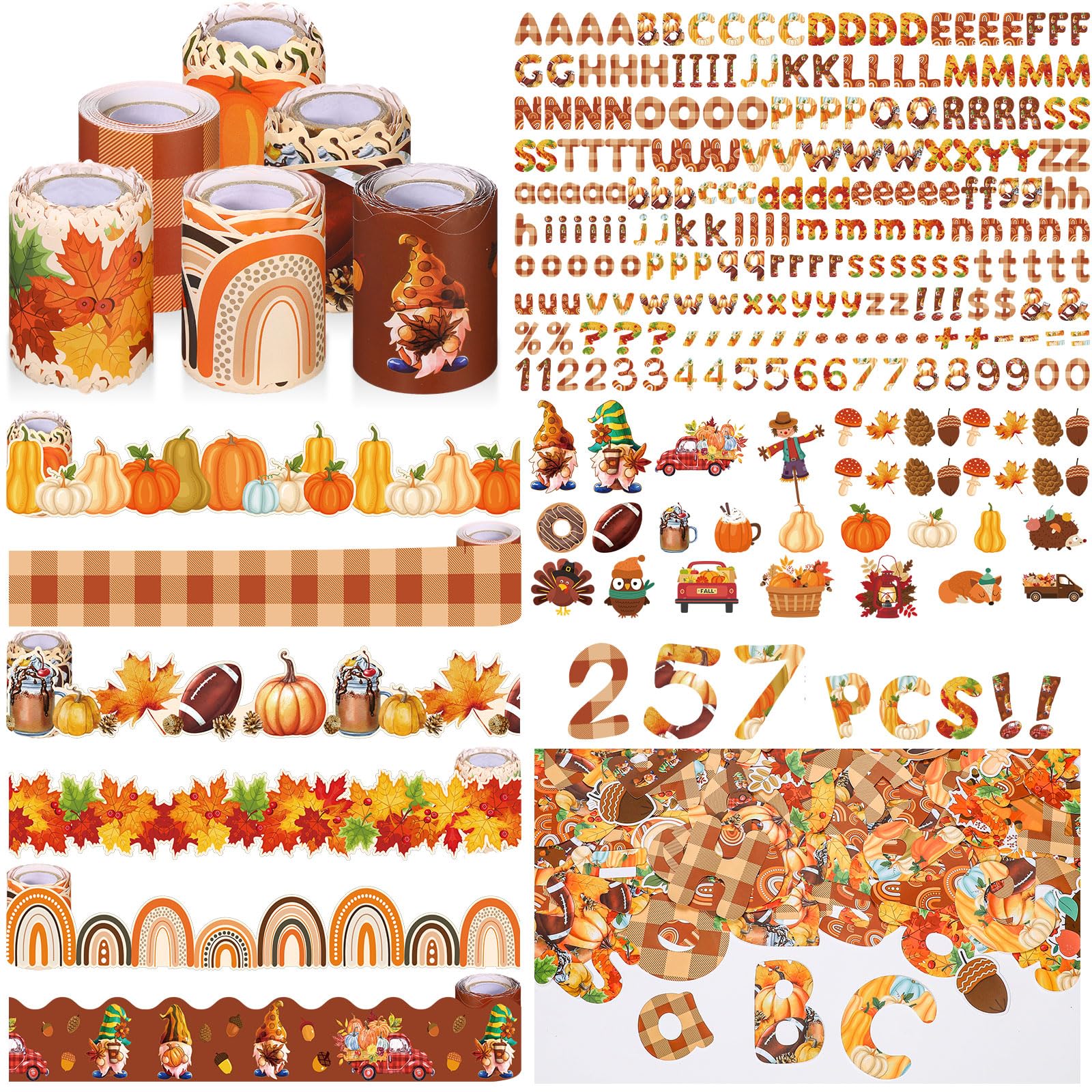 Snapklik.com : Kosiz Fall Bulletin Board Decoration Set 118 Ft ...