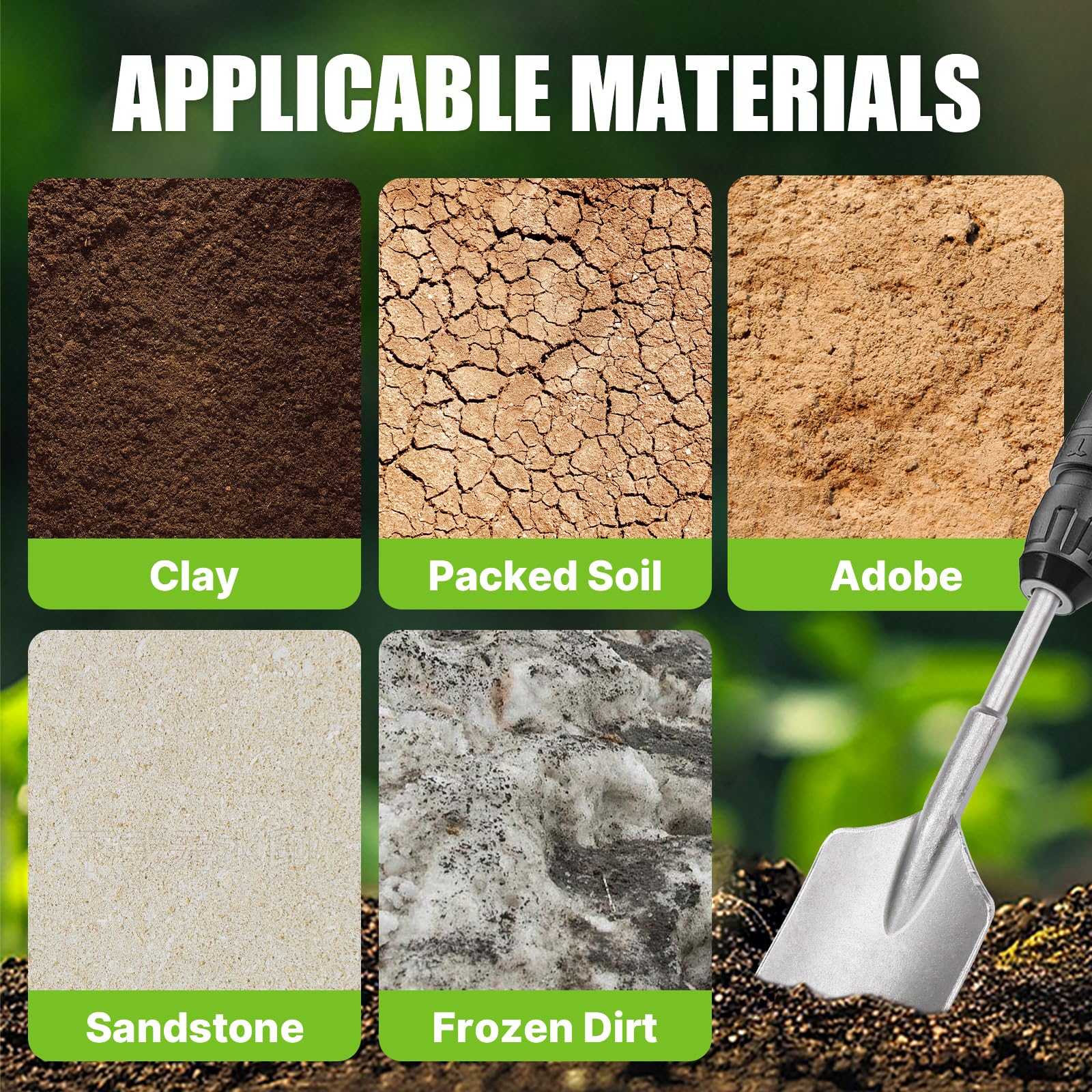 Snapklik.com : SDS-Max Shank 40Cr Steel Clay Spade, 16 Demolition Jack ...