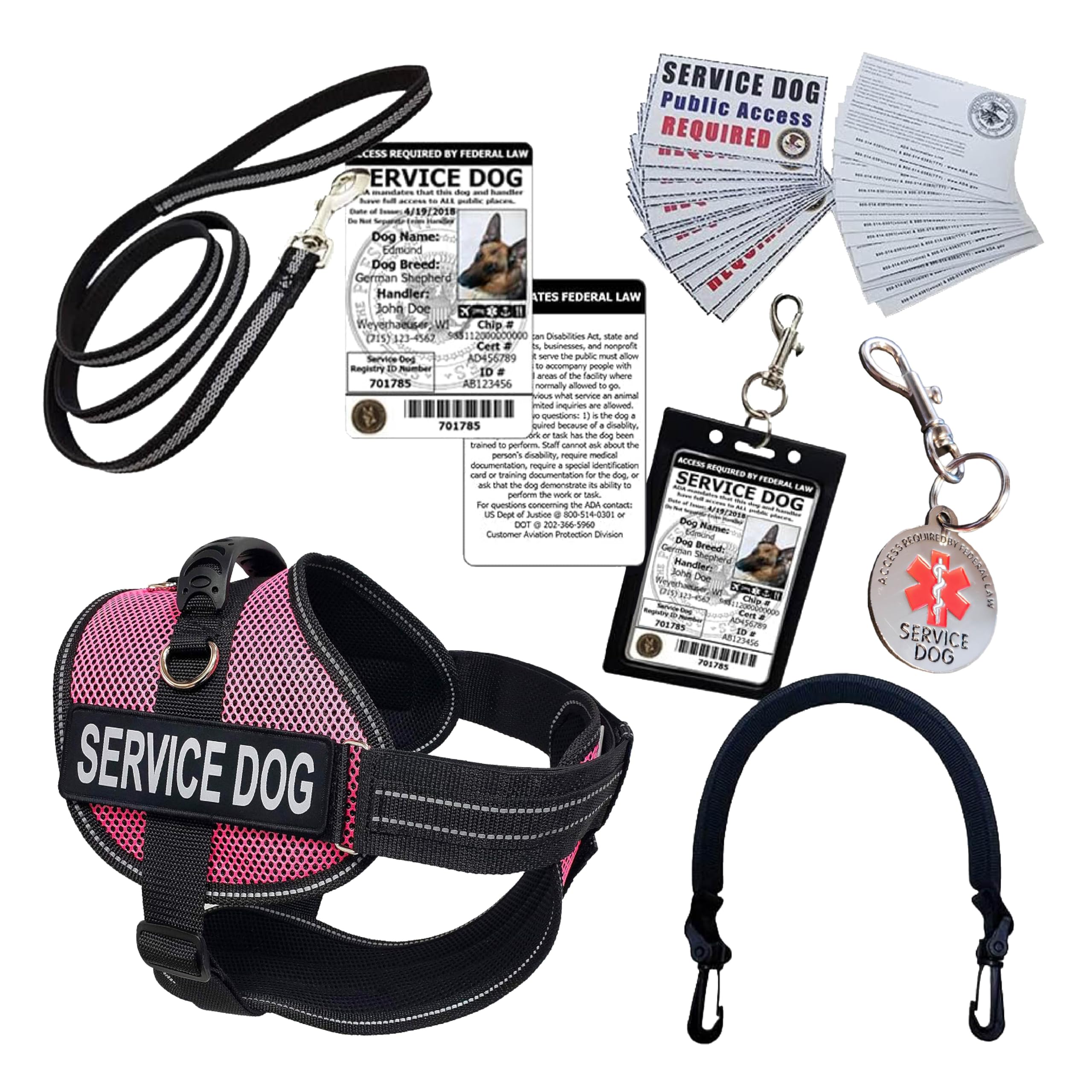 Amazon.com : ActiveDogs Full Service Dog Kit - XS Pink - Service Dog ...