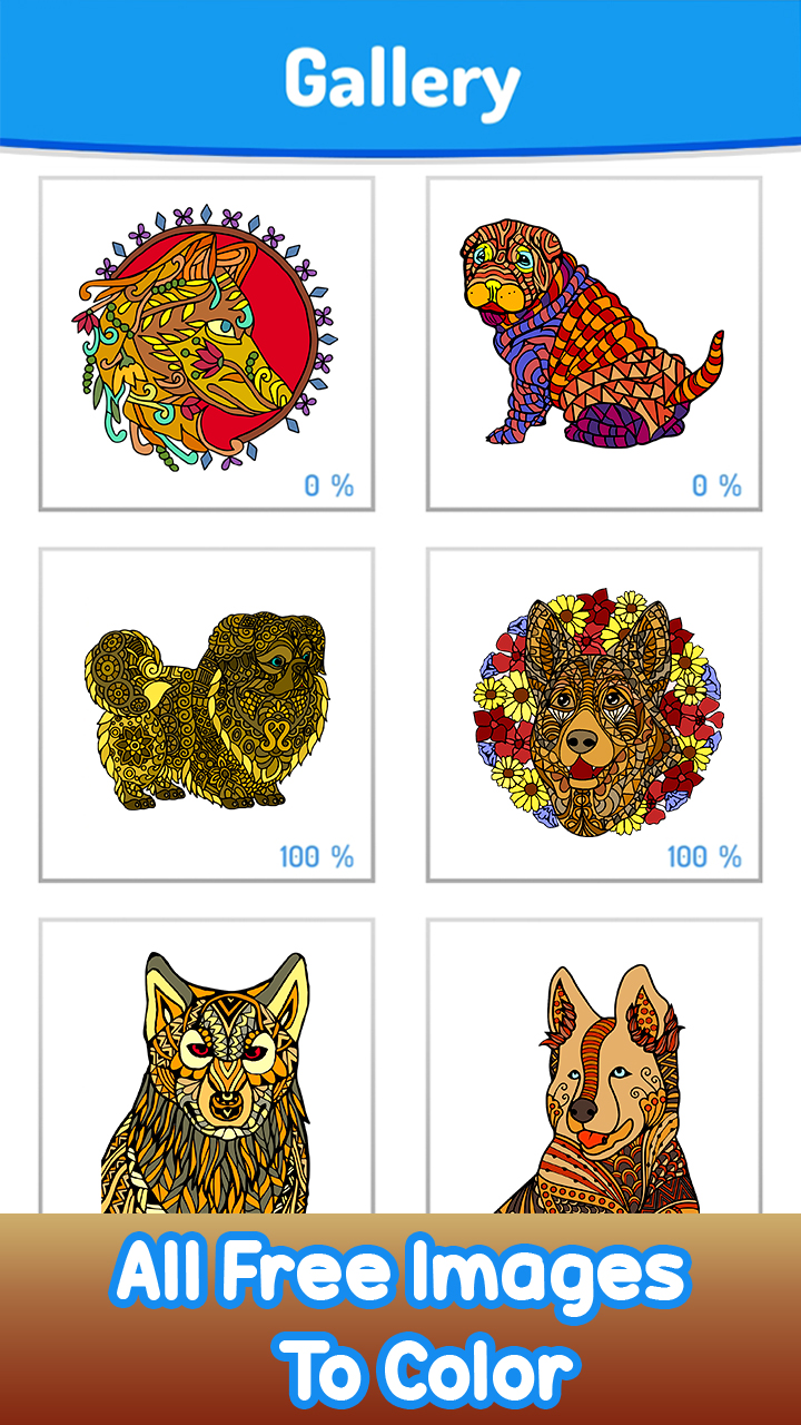 Animal Coloring Book : Dogs Color By Number - Coloring Games - App on ...