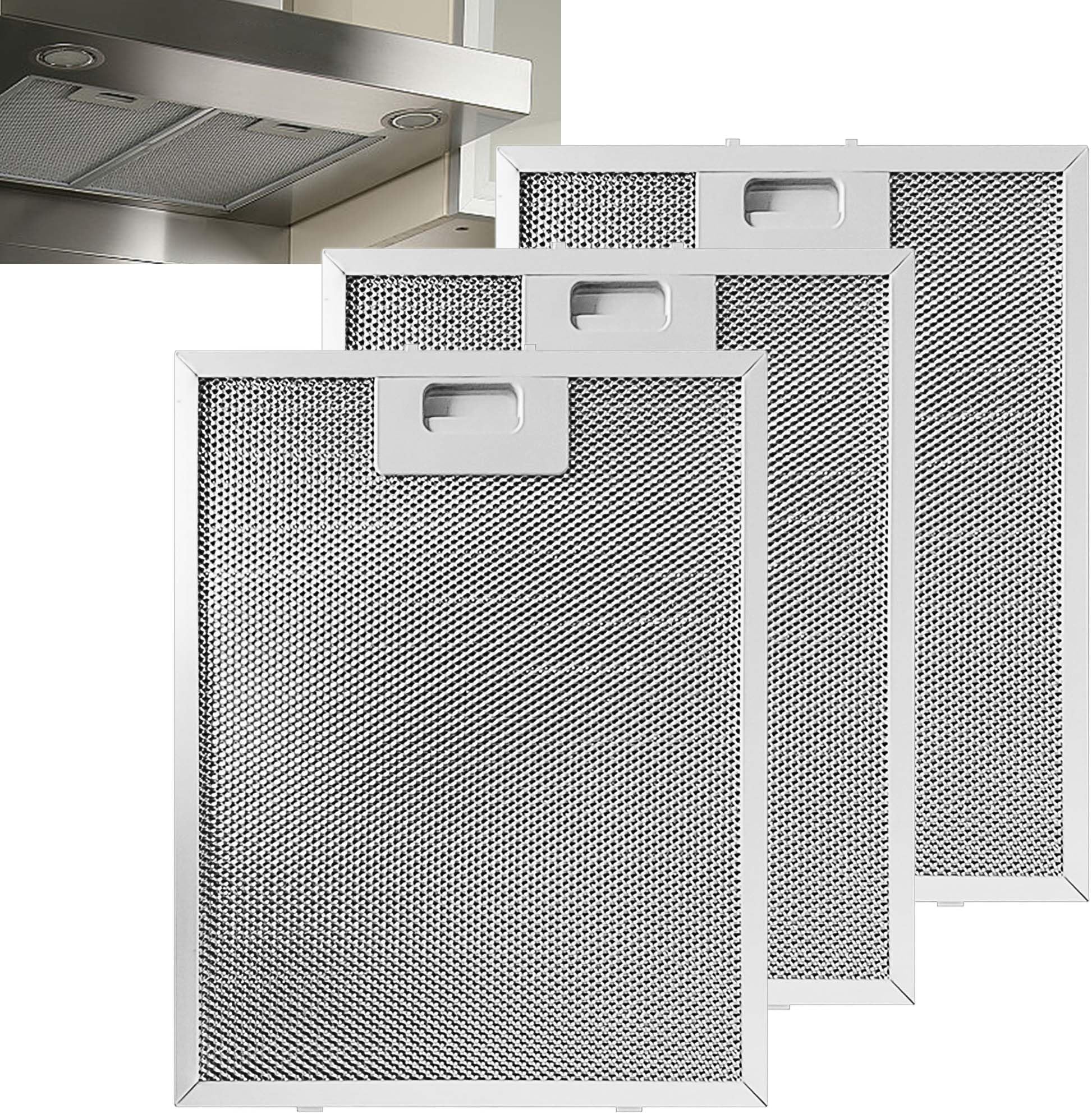 WeeGoo 3 Pack Cooker Hood Filters, Cooker Hood Metal Grease Filter ...