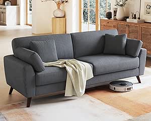 Amazon.com: AMERLIFE 3 Seater Sofa, 86 Inch Modern Couch with 4 Throw ...