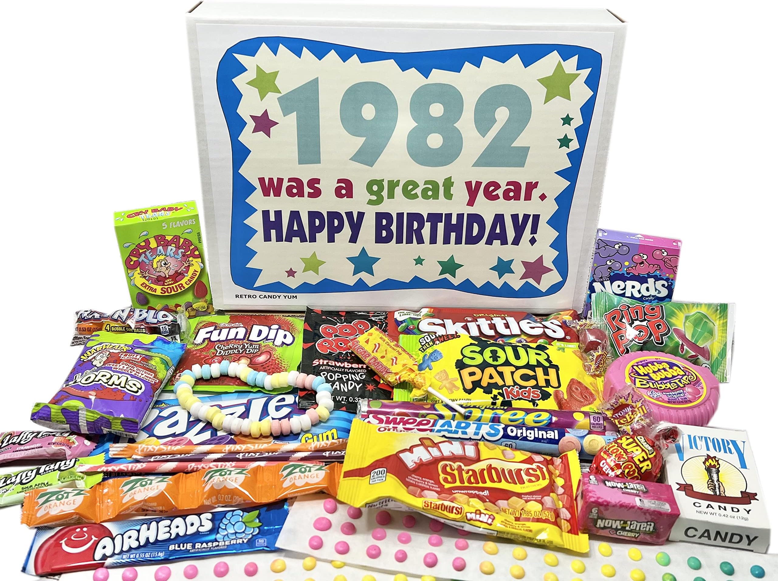 Amazon.com : RETRO CANDY YUM ~ 1974 50th Birthday Gift Box of Nostalgic ...