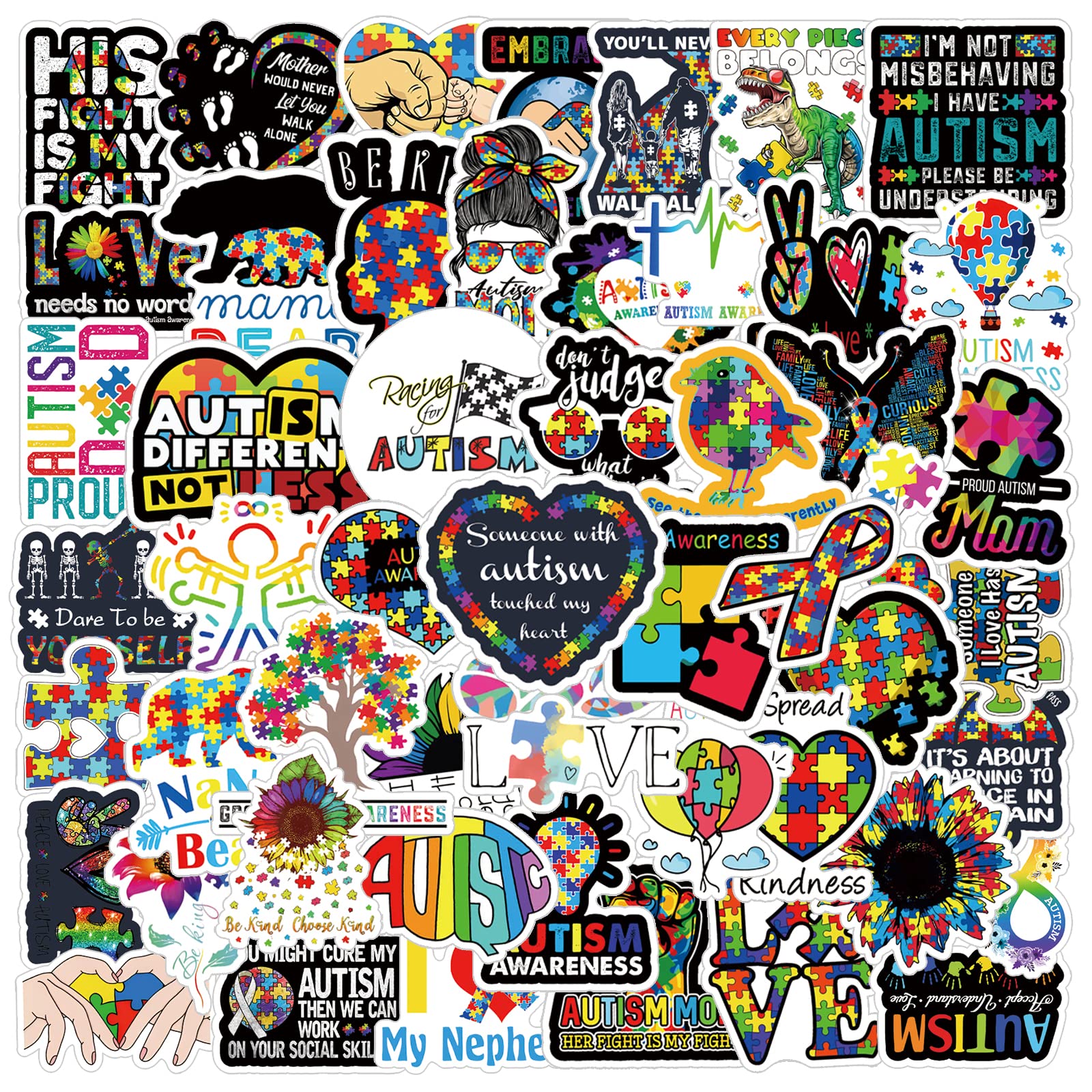 Amazon.com: 50Pcs Autism Awareness Stickers Pack, Aesthetic Vinyl ...