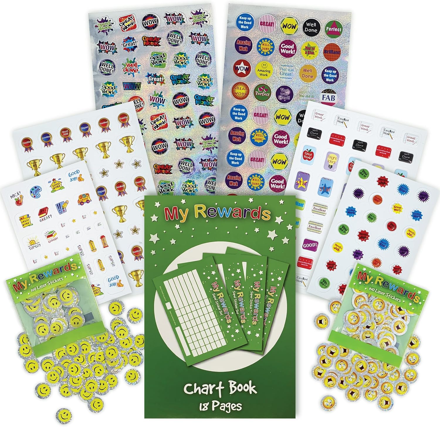 Reward Stickers & Reward Chart Book – Over 560 Incentive Stickers & 18 ...