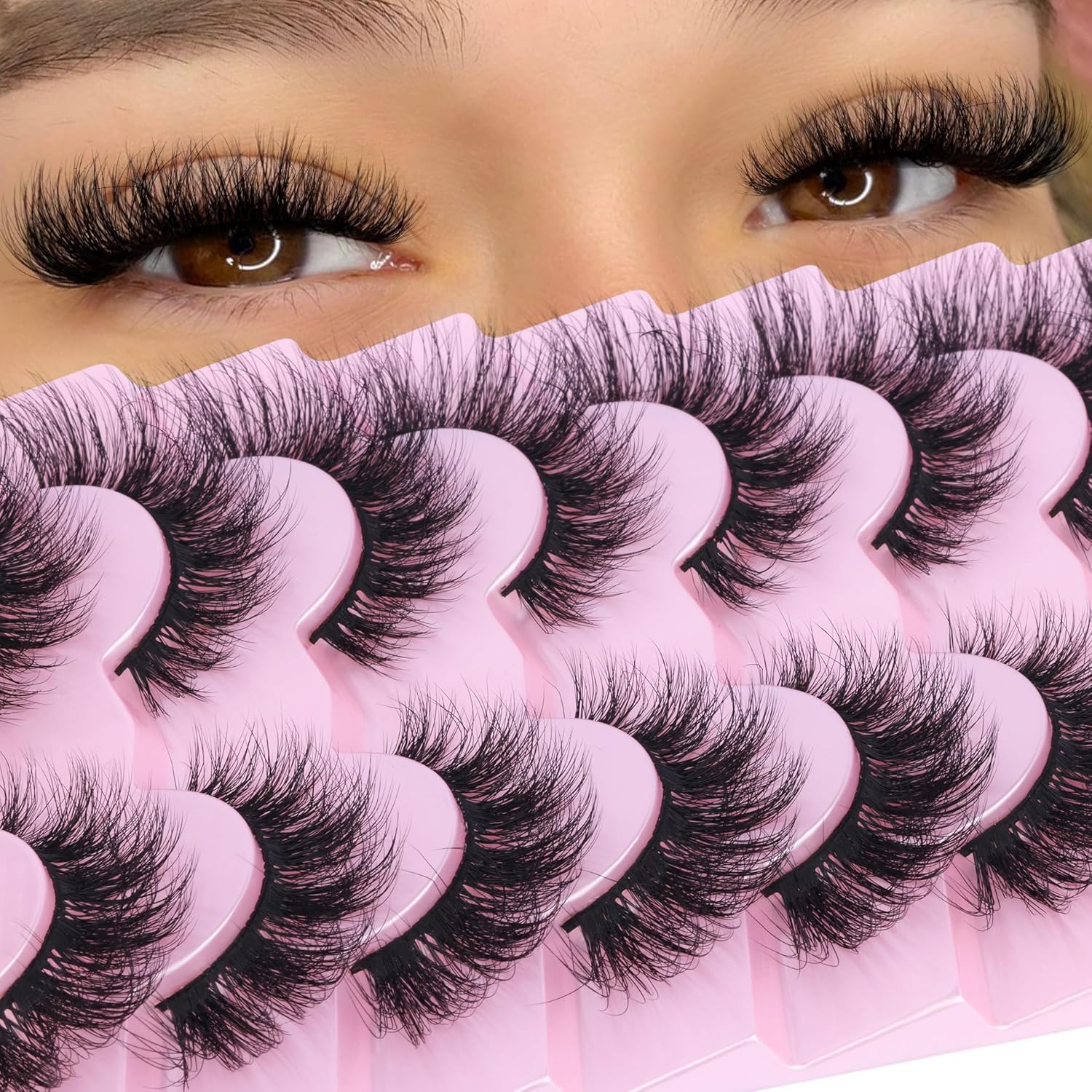 Lashes Fluffy Eyelashes Cat Eye False Eyelashes Natural Lashes Wispy 3D ...