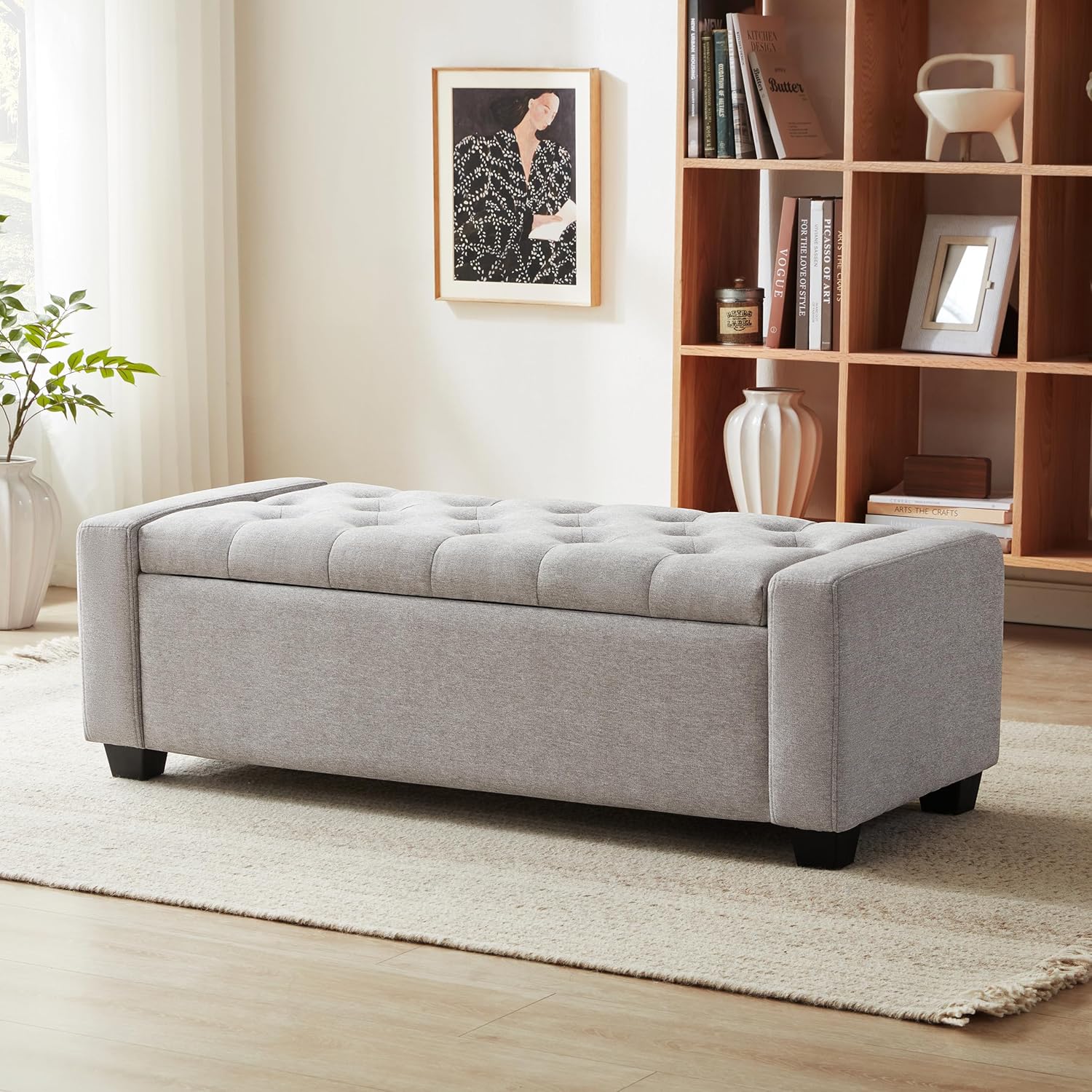 Amazon.com: Huatean Home Ottoman with Storage, Storage Ottoman Bench ...