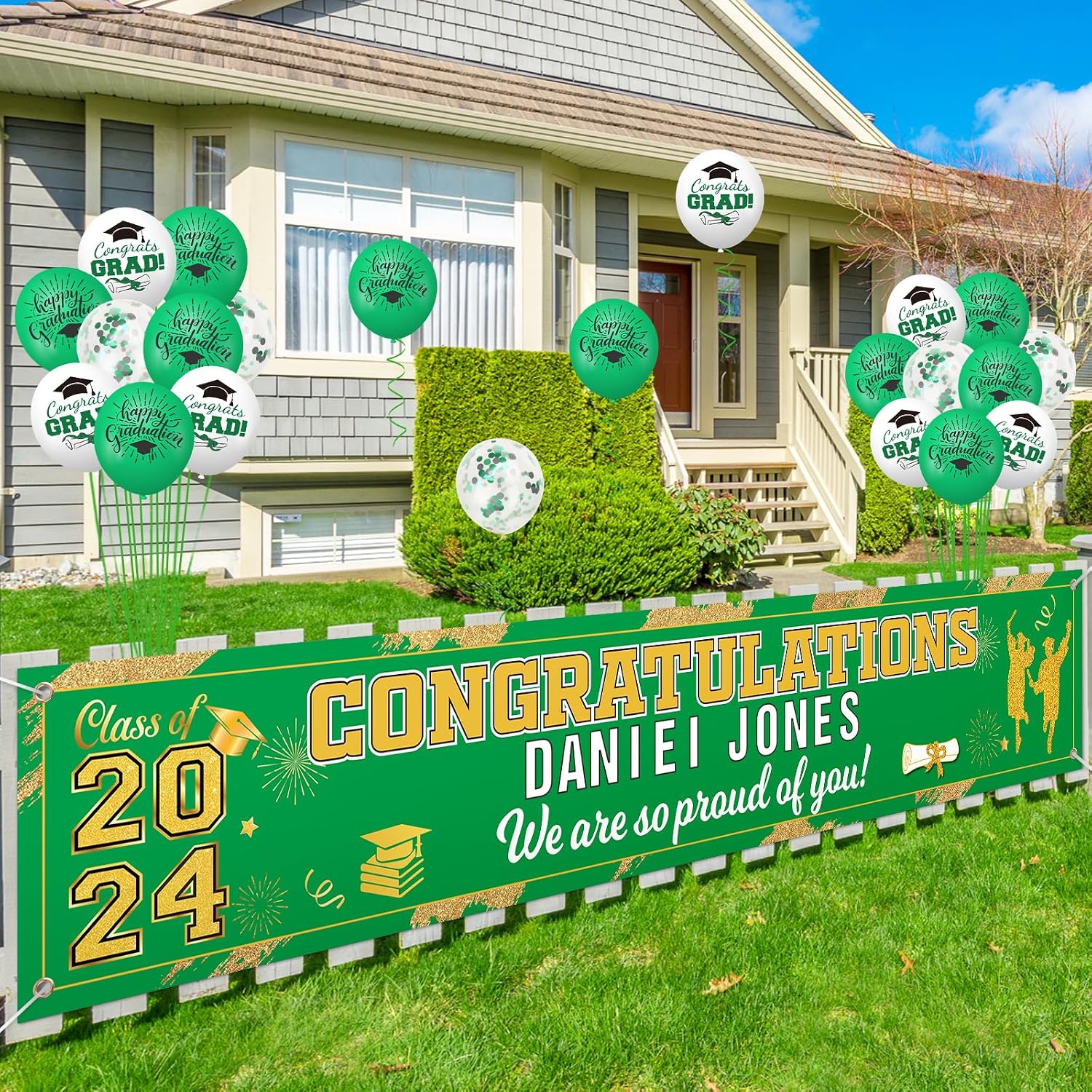 Amazon.com: AKEROCK Personalized Graduation Banner for Yard, Custom ...