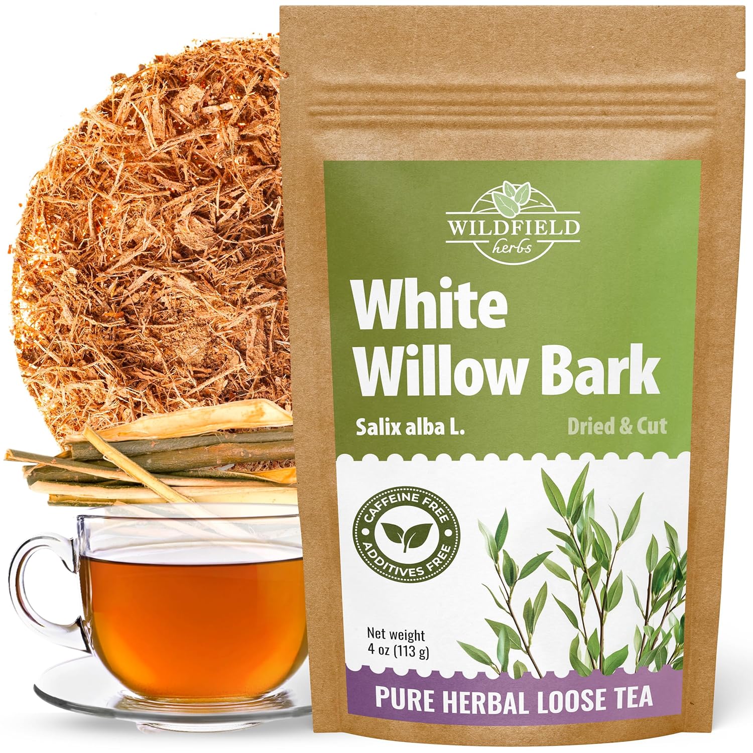 Amazon.com : 4 oz. White Willow Bark Tea Herbal (Salix Alba) - 113g ...