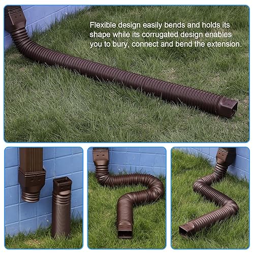 Snapklik.com : Plusgutter Brown 2-Pack Rain Gutter Downspout Extensions ...