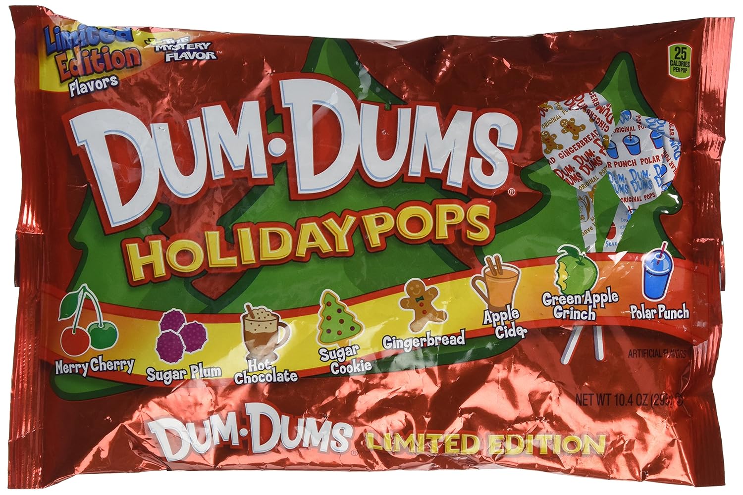 Amazon.com : Dum-Dums Holiday Pops, 44 Pops; 8 Flavors: Sugar Cookie ...