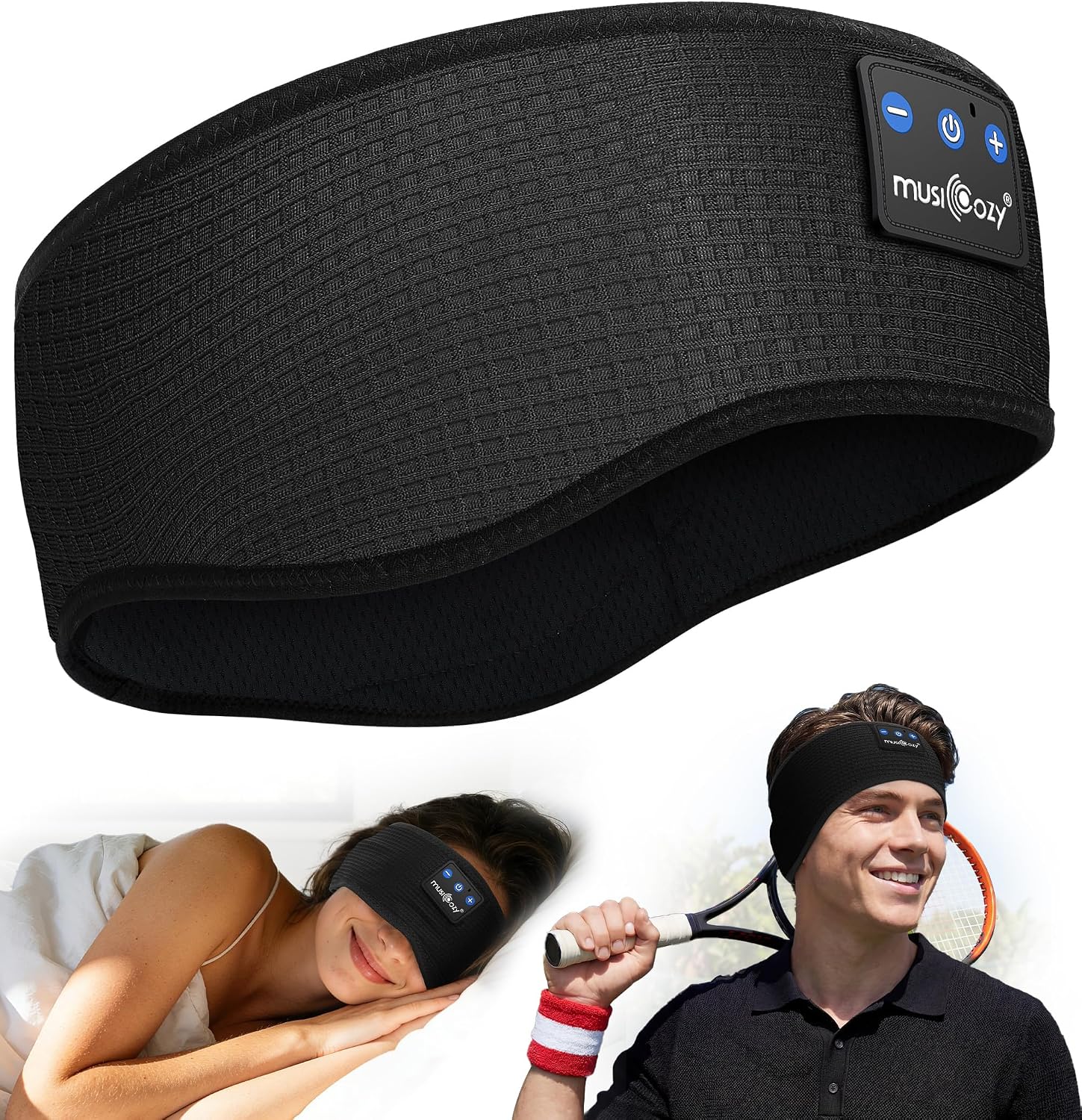 MUSICOZY Sleep Headphones Headband Bluetooth Soft Headphones for ...
