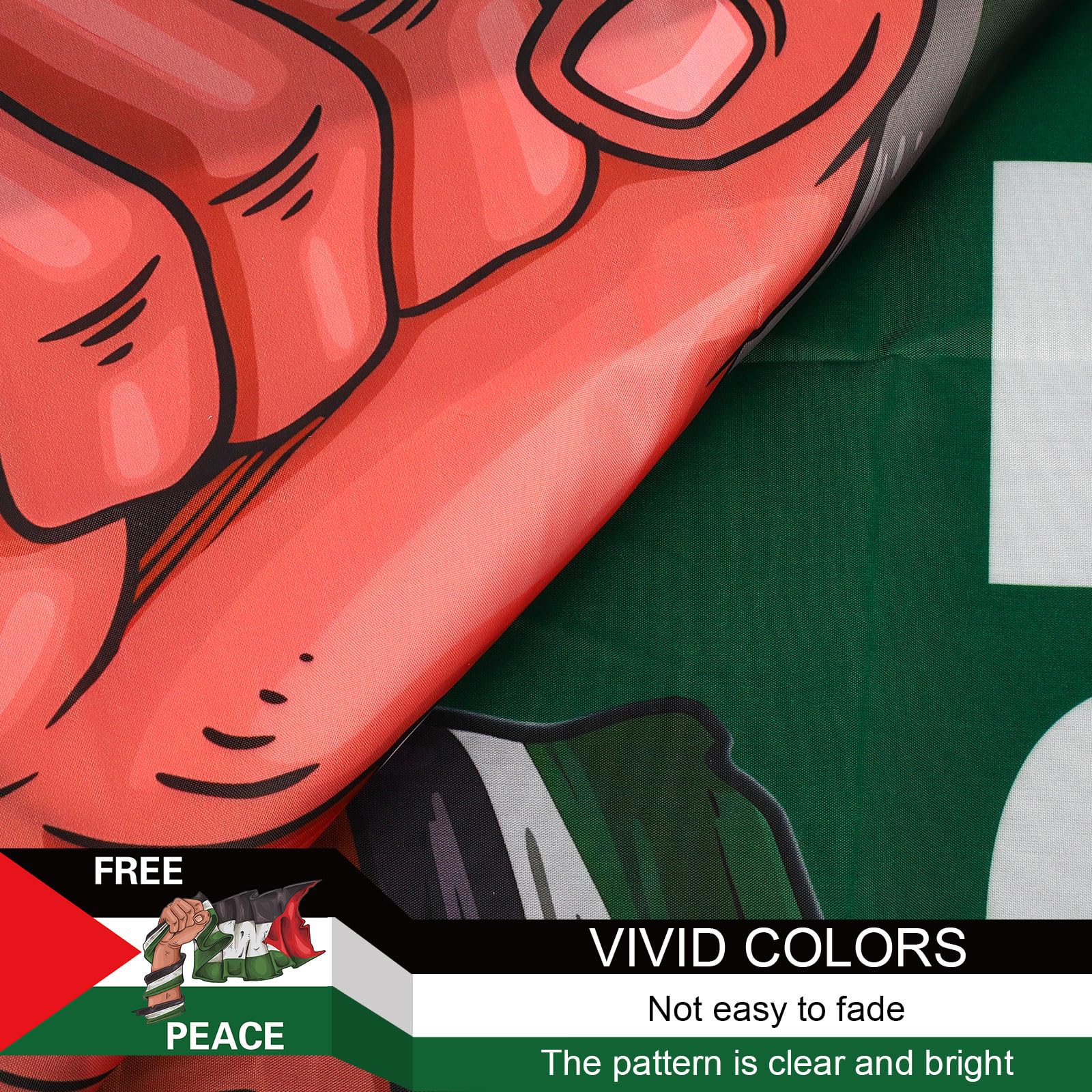 Large Palestine Flag 4.7x3ft, Polyester Material Palestinian Flag with ...